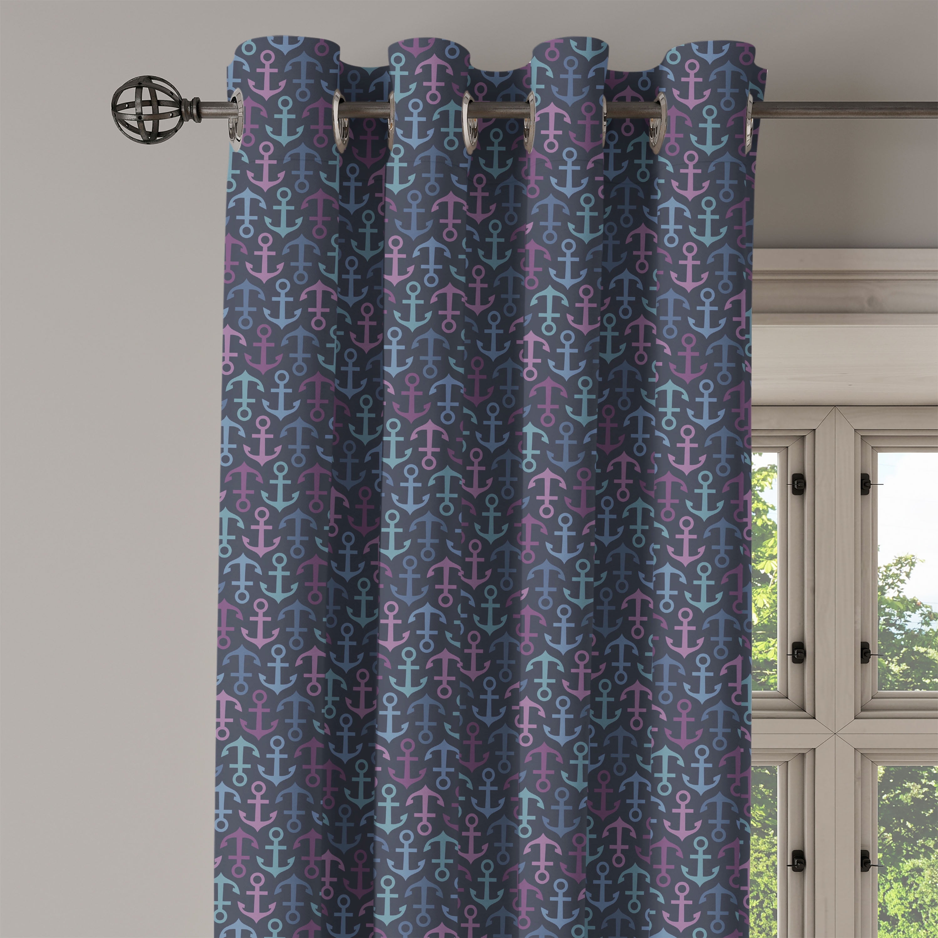 Ambesonne Fiesta Grommet Curtain Single Panel, Maracas and Mustache, 50 ...