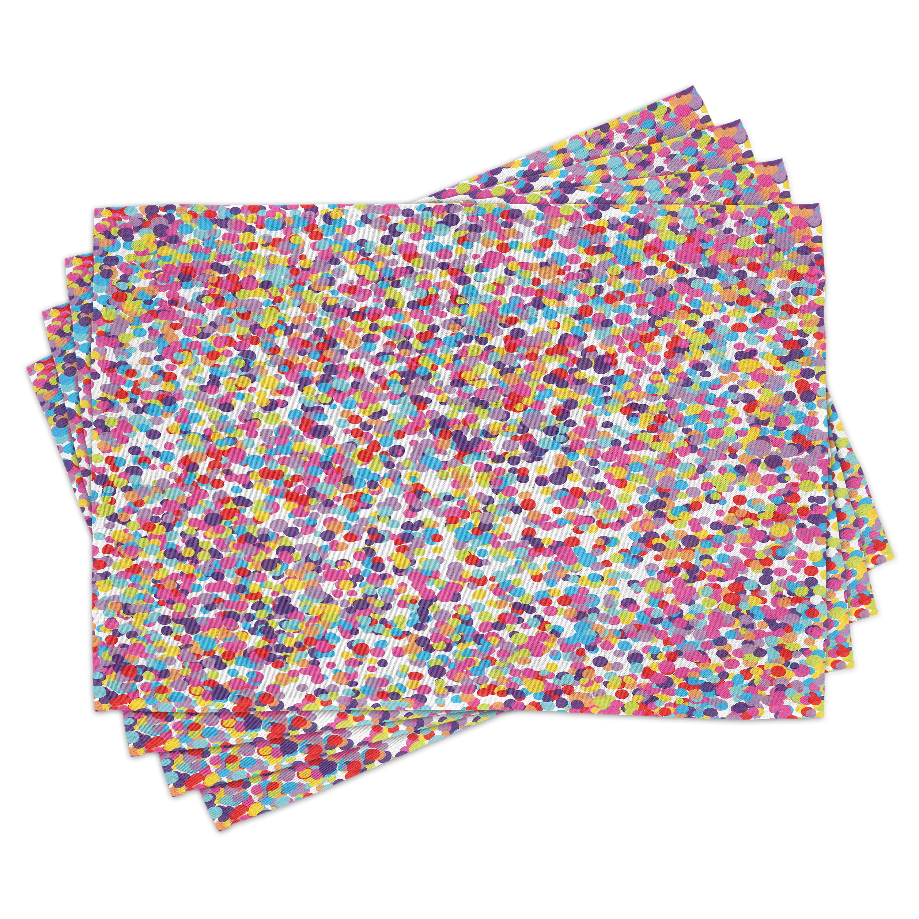 Ambesonne Fiesta Place Mats Set of 4, Round Pattern, Standard Size ...