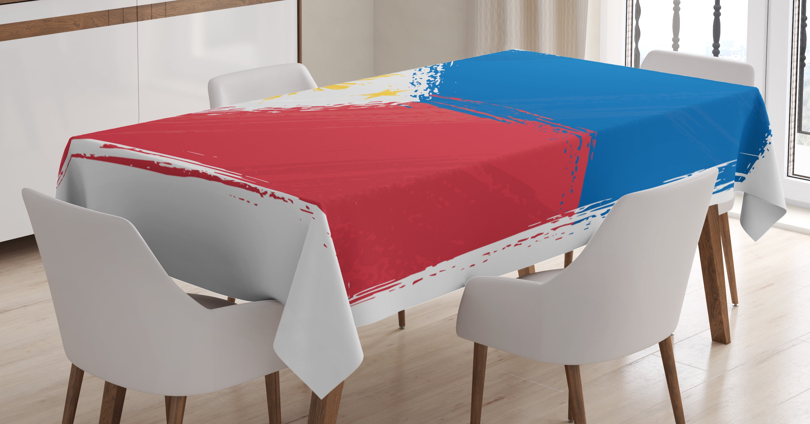 Ambesonne Filipino Tablecloth Rectangular Table Cover, National Flag ...