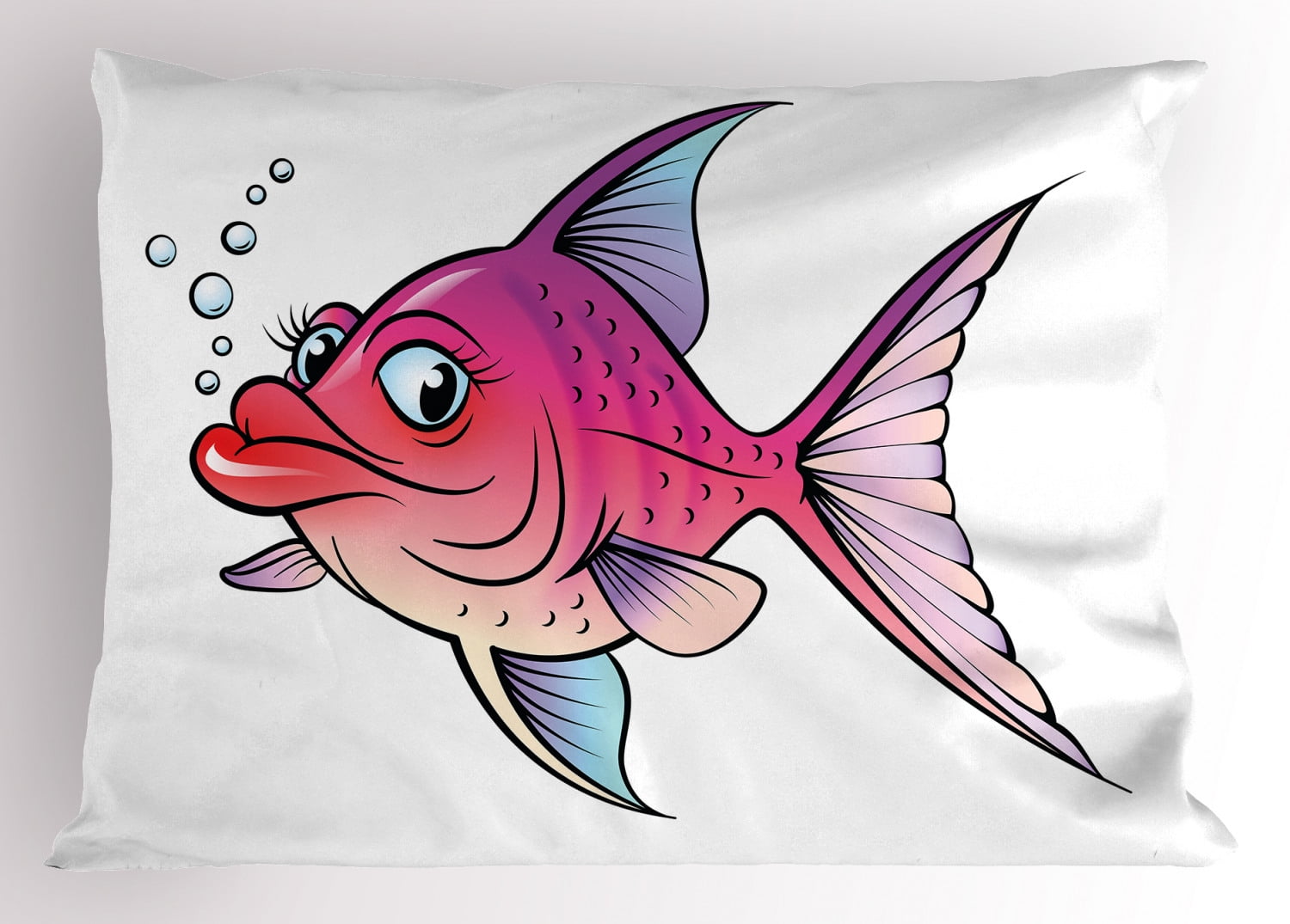 Ambesonne Fish Pillow Sham, Cartoon Female Goldfish, 36" X 20", Hot ...