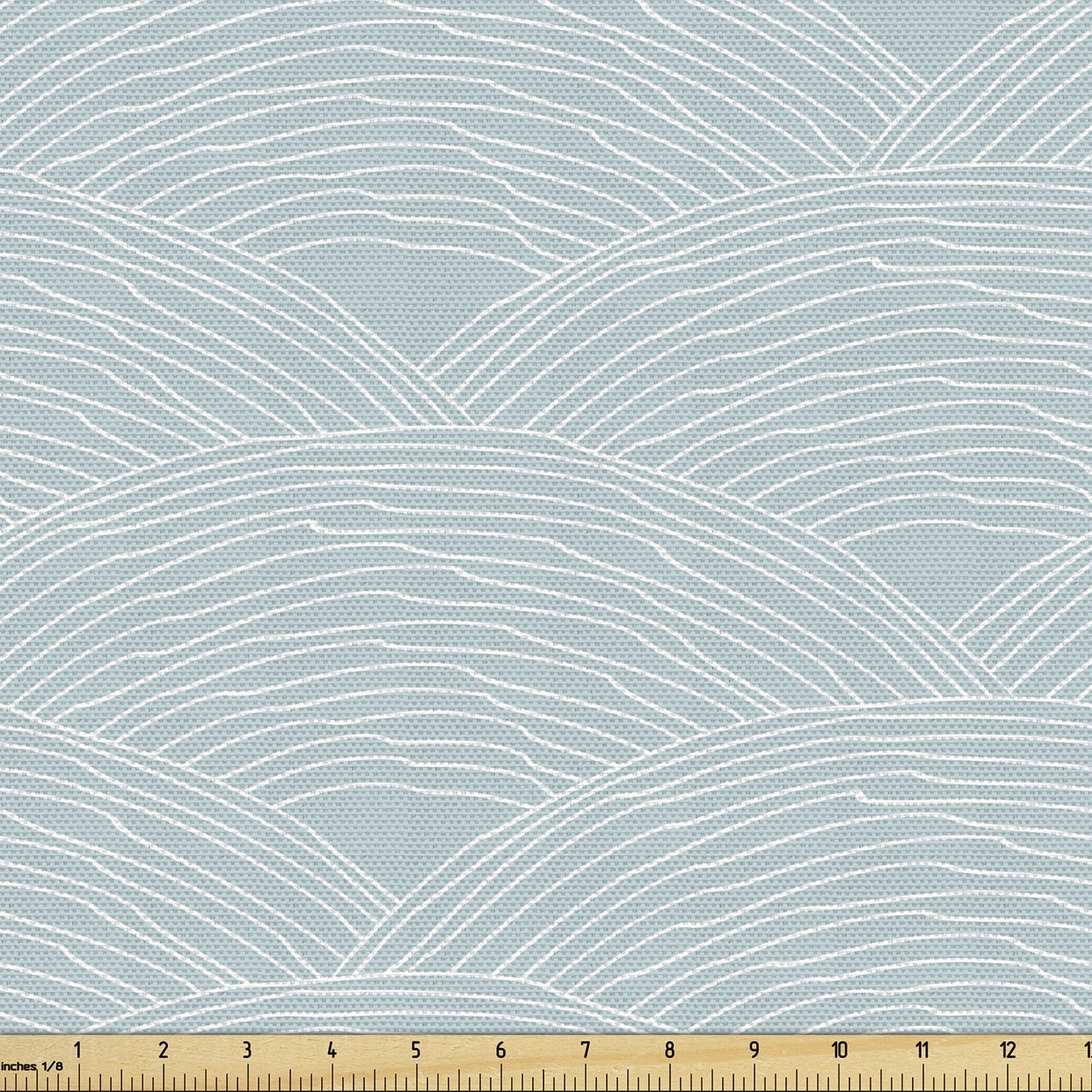 Ambesonne Fish Scale Fabric by the Yard Upholstery, Doodle Waving Lines ...