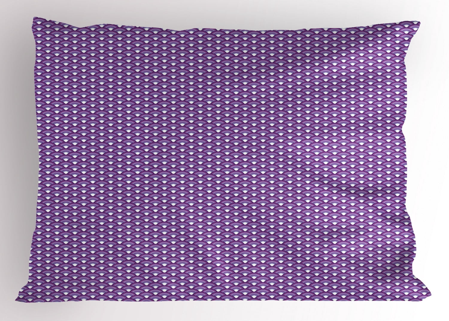 Ambesonne Fish Scale Pillow Sham, Purple Japanese Wave, 36" X 20 ...