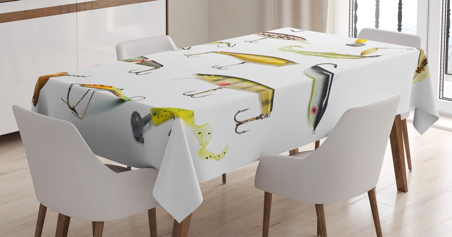 Ambesonne Fish Tablecloth Rectangular Table Cover, Hunting Sea Animals ...
