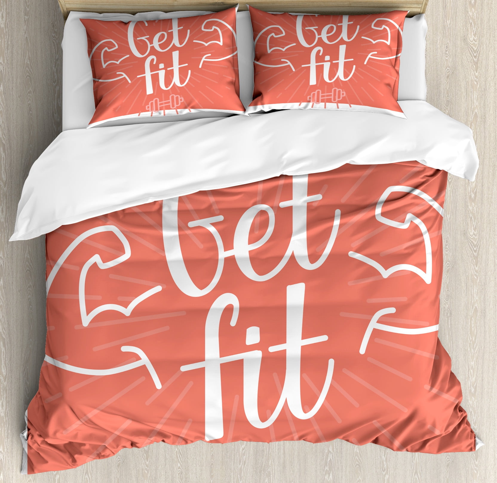 Ambesonne Fitness Duvet Cover Sets, Bodybuilder Arms Biceps, 2-King ...