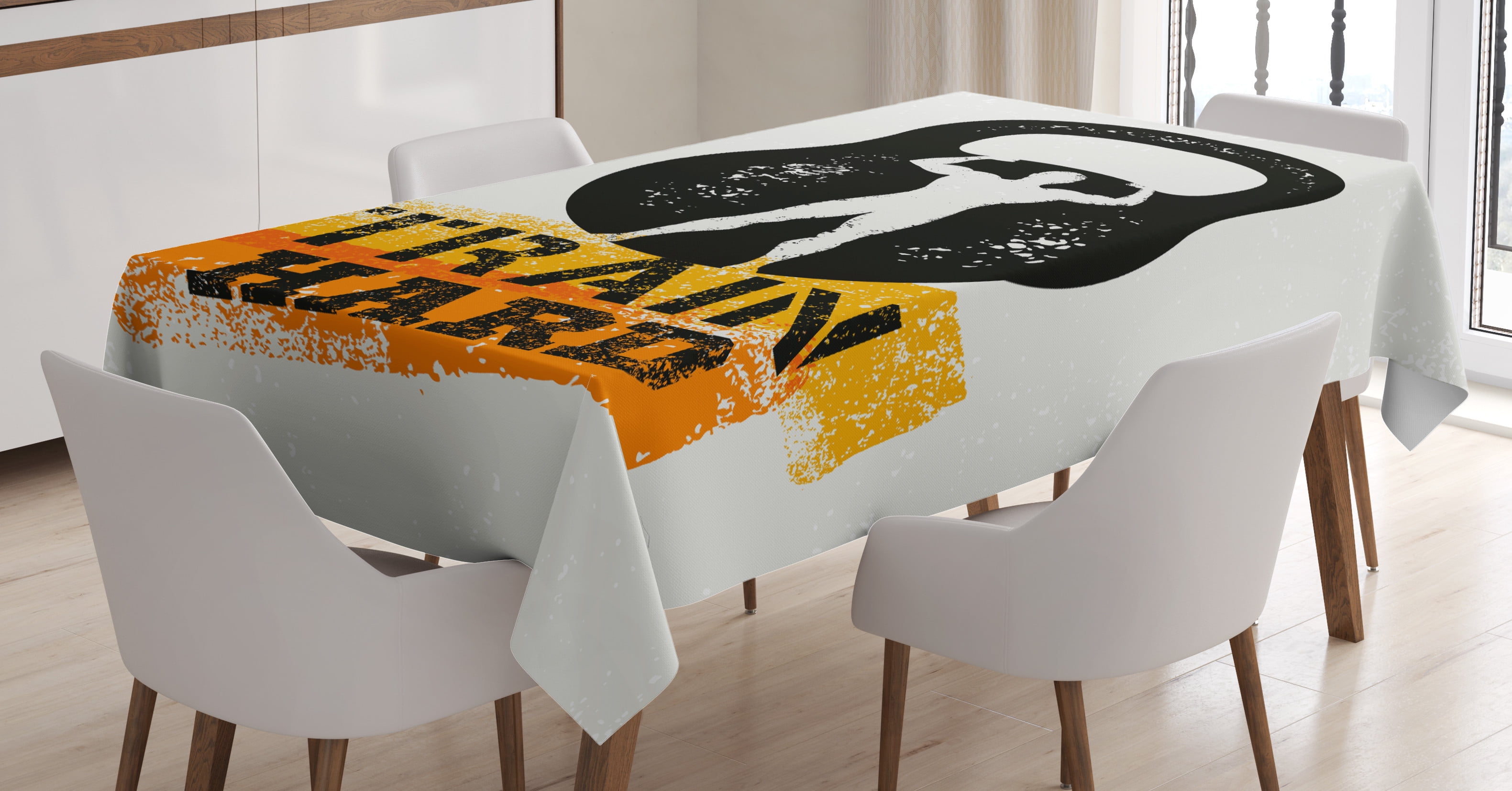 Ambesonne Fitness Tablecloth Rectangular Table Cover, Aged Kettlebell ...