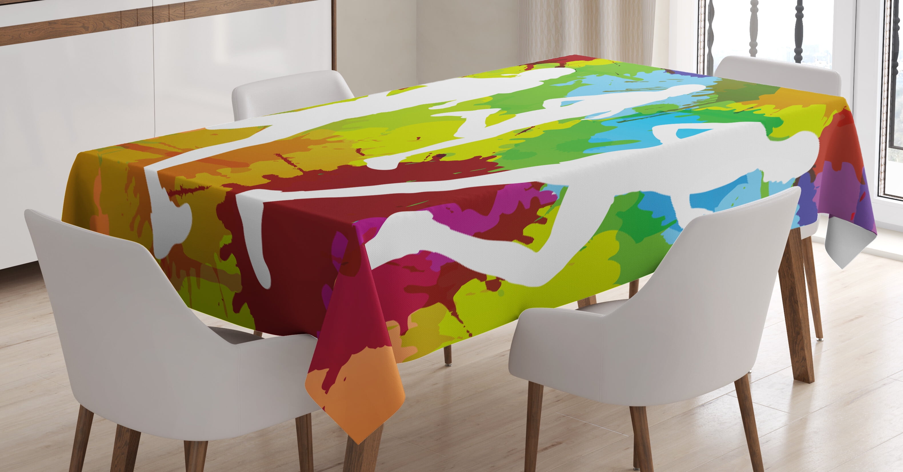Ambesonne Fitness Tablecloth Rectangular Table Cover, Runners in ...