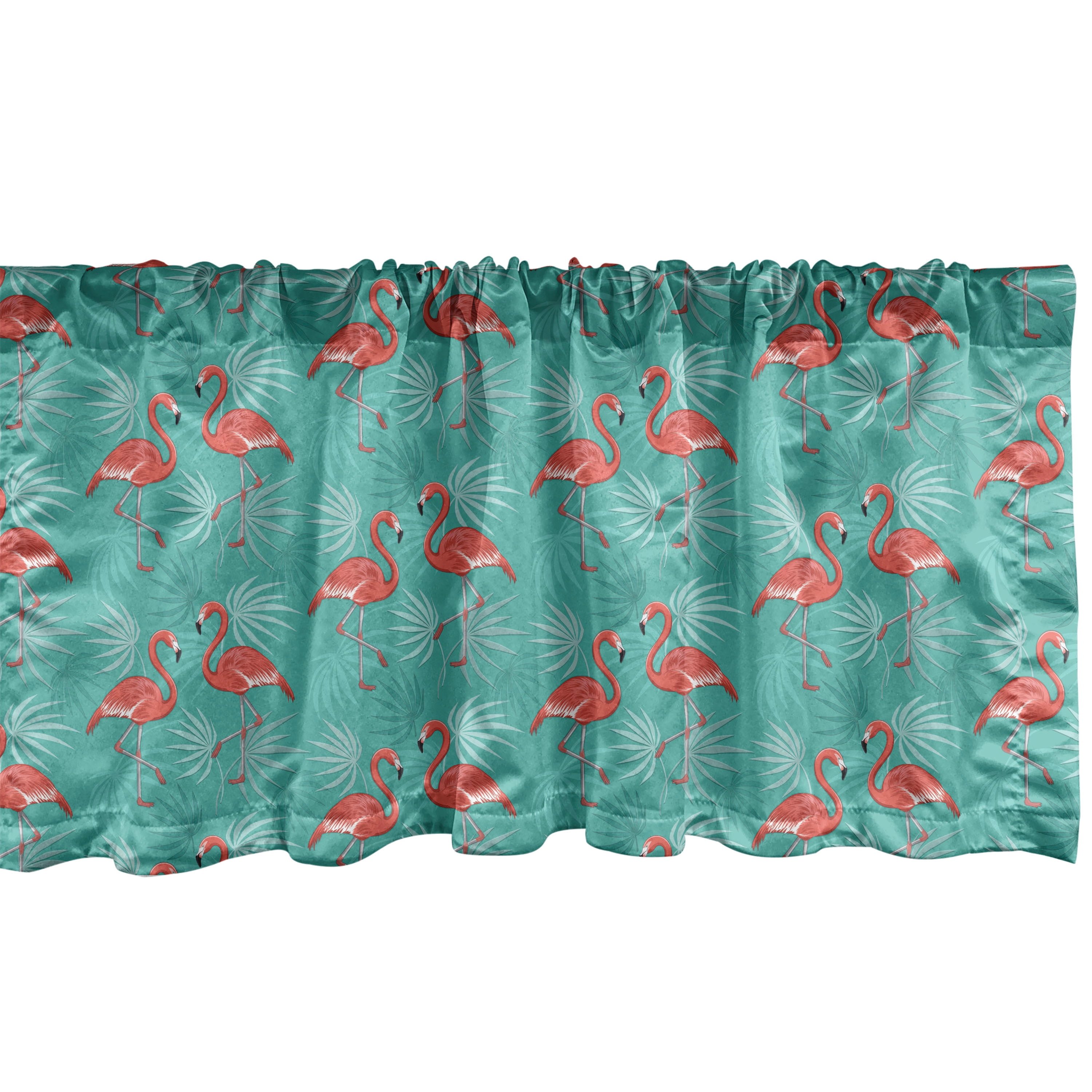 Ambesonne Flamingo Window Valance, Birds Exotic Foliage, 54" X 18 ...