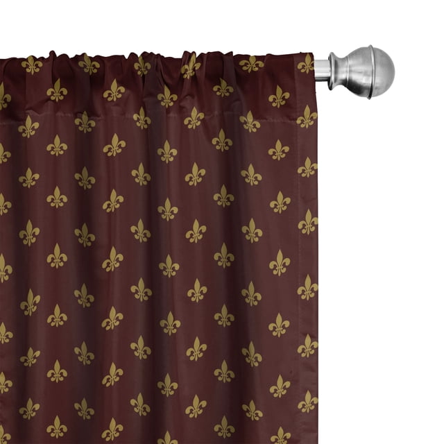 Ambesonne Fleur De Lis 4-Panel Curtains, Royal Pattern, 56"x84 ...