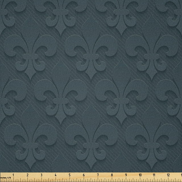 Ambesonne Fleur De Lis Fabric by the Yard Microfiber, Cut out Effect ...