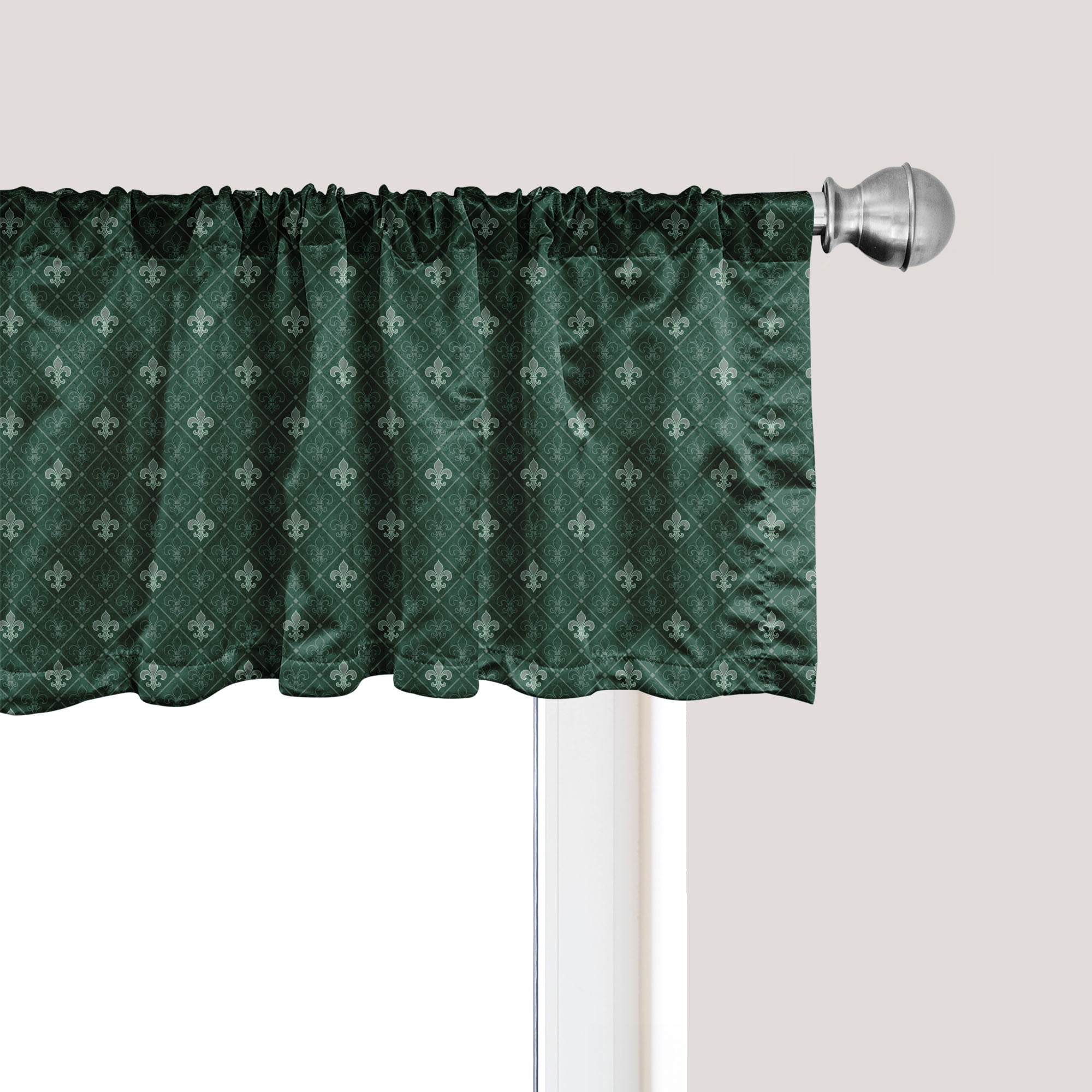 Ambesonne Fleur De Lis Window Valance, Royal Floral Forms, 54" X 18 ...
