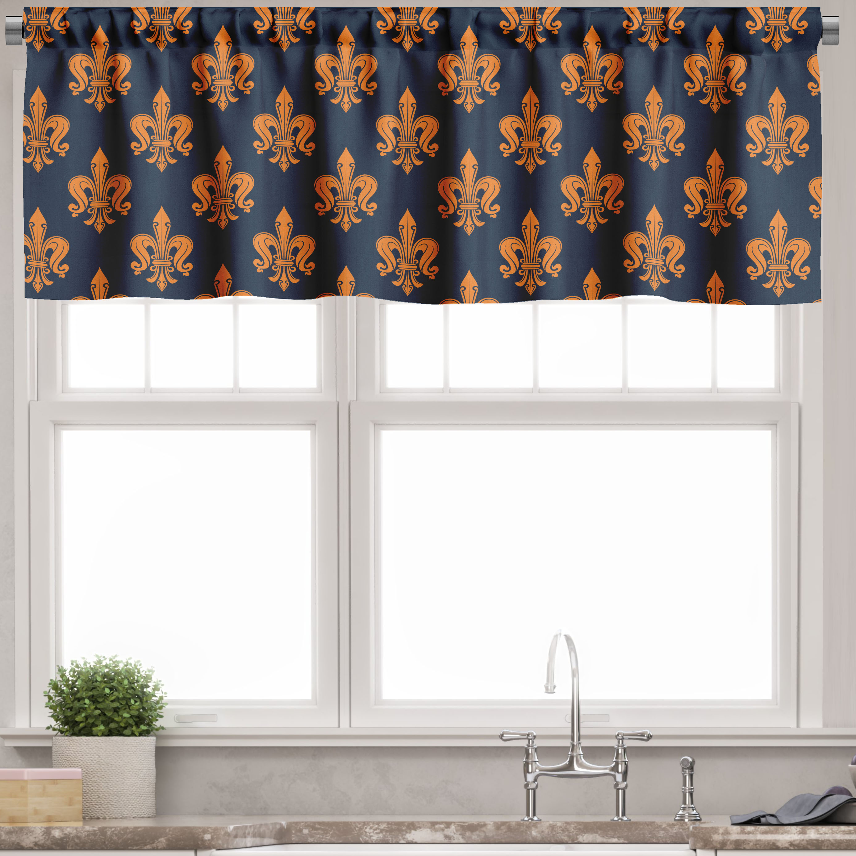 Ambesonne Fleur De Lis Window Valance, Victorian Gothic, 54" X 12 ...
