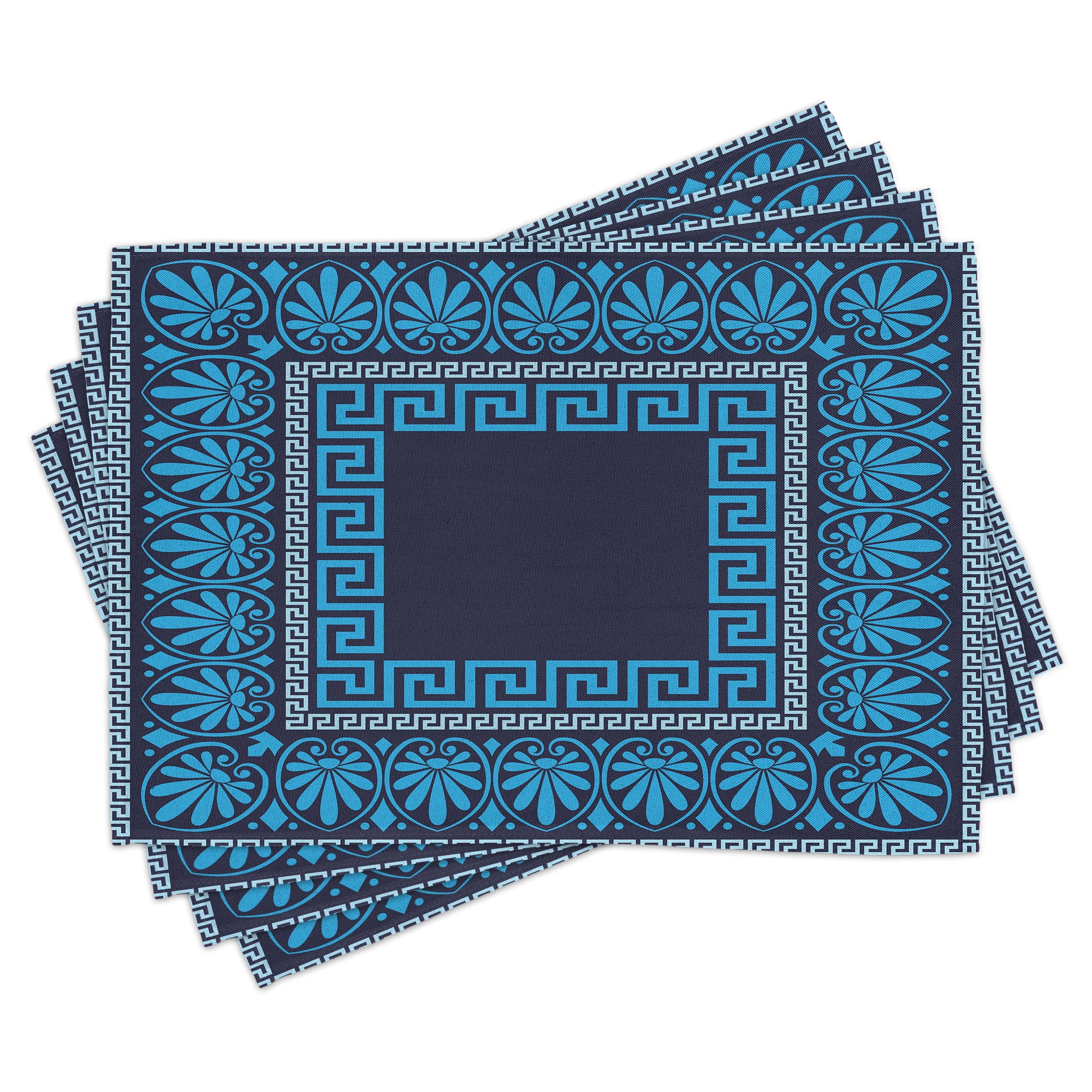 Ambesonne Floral Antique Place Mats Set of 4, Lines Neo Classical ...