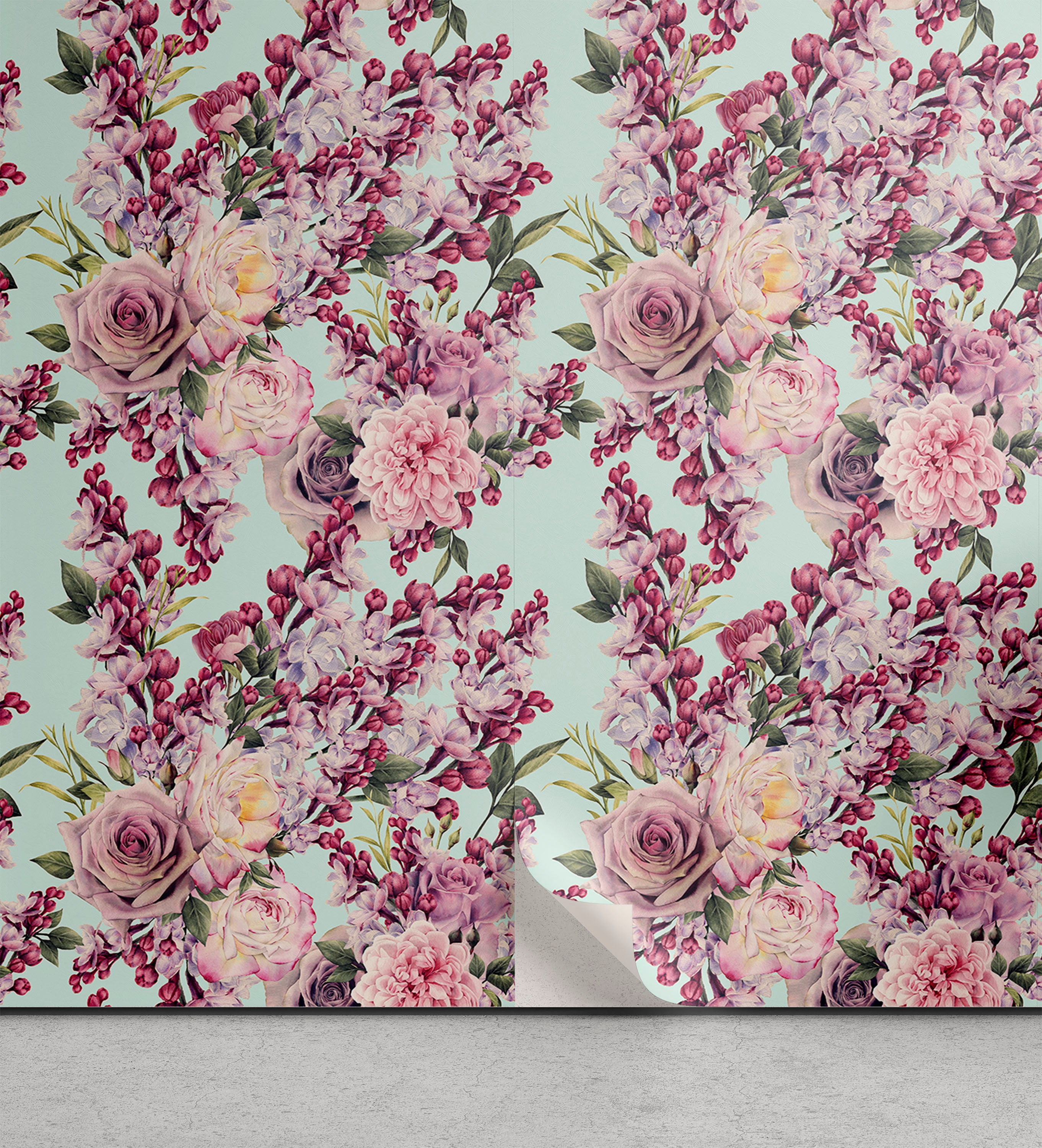 Ambesonne, Floral Cottagecore Peel & Stick Wallpaper for Home, Blooming ...