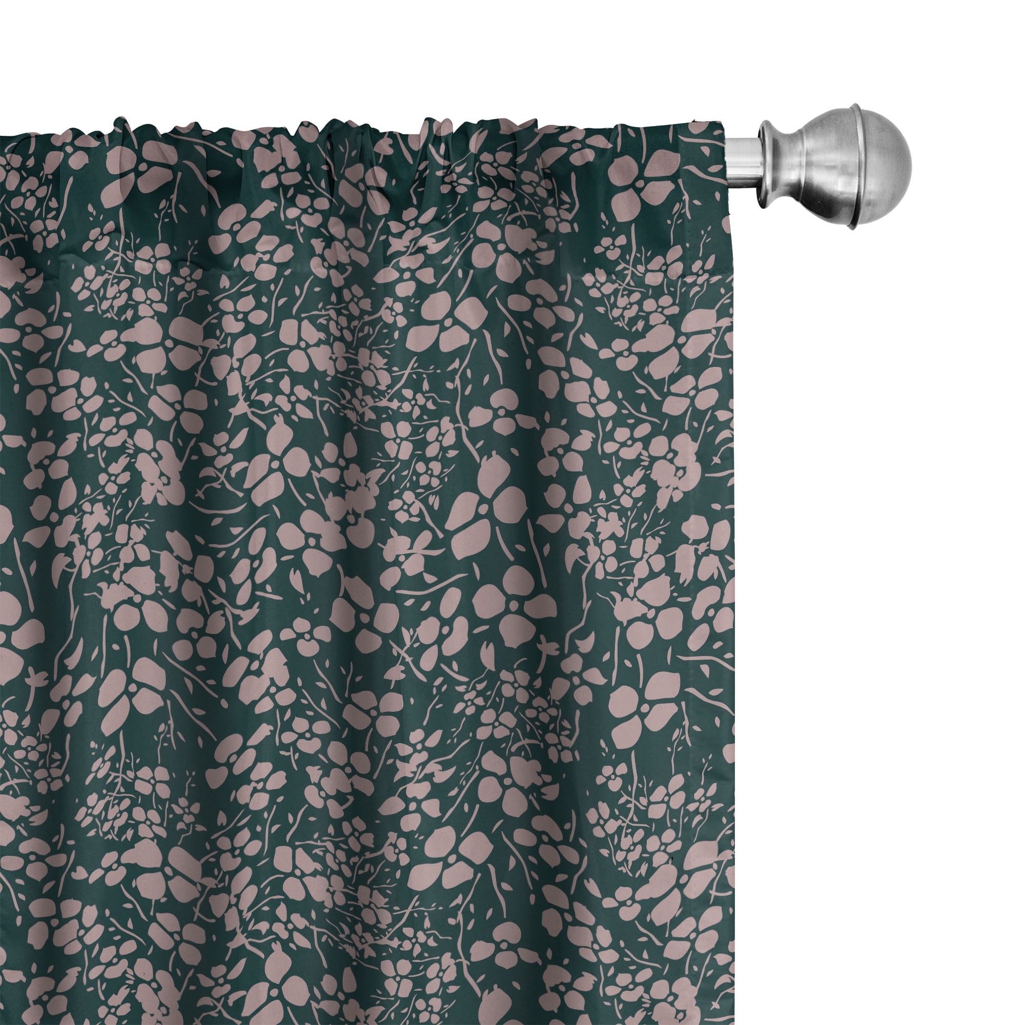Ambesonne Floral Curtains, Bicolor Spring Meadow Flora, Pair of 28"x95 ...