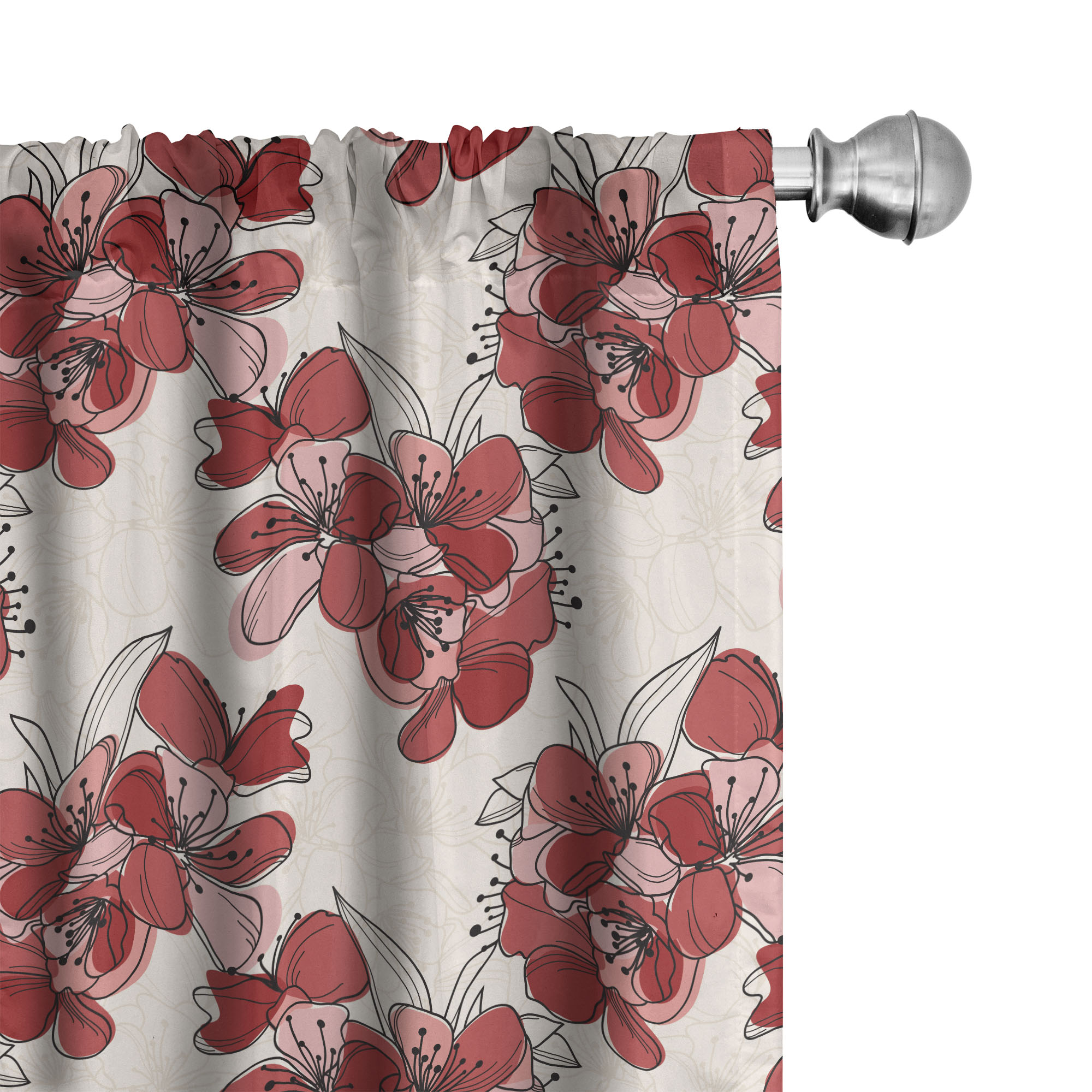 Ambesonne Floral Curtains, Birth of the Nature Design, Pair of 28"x63 ...