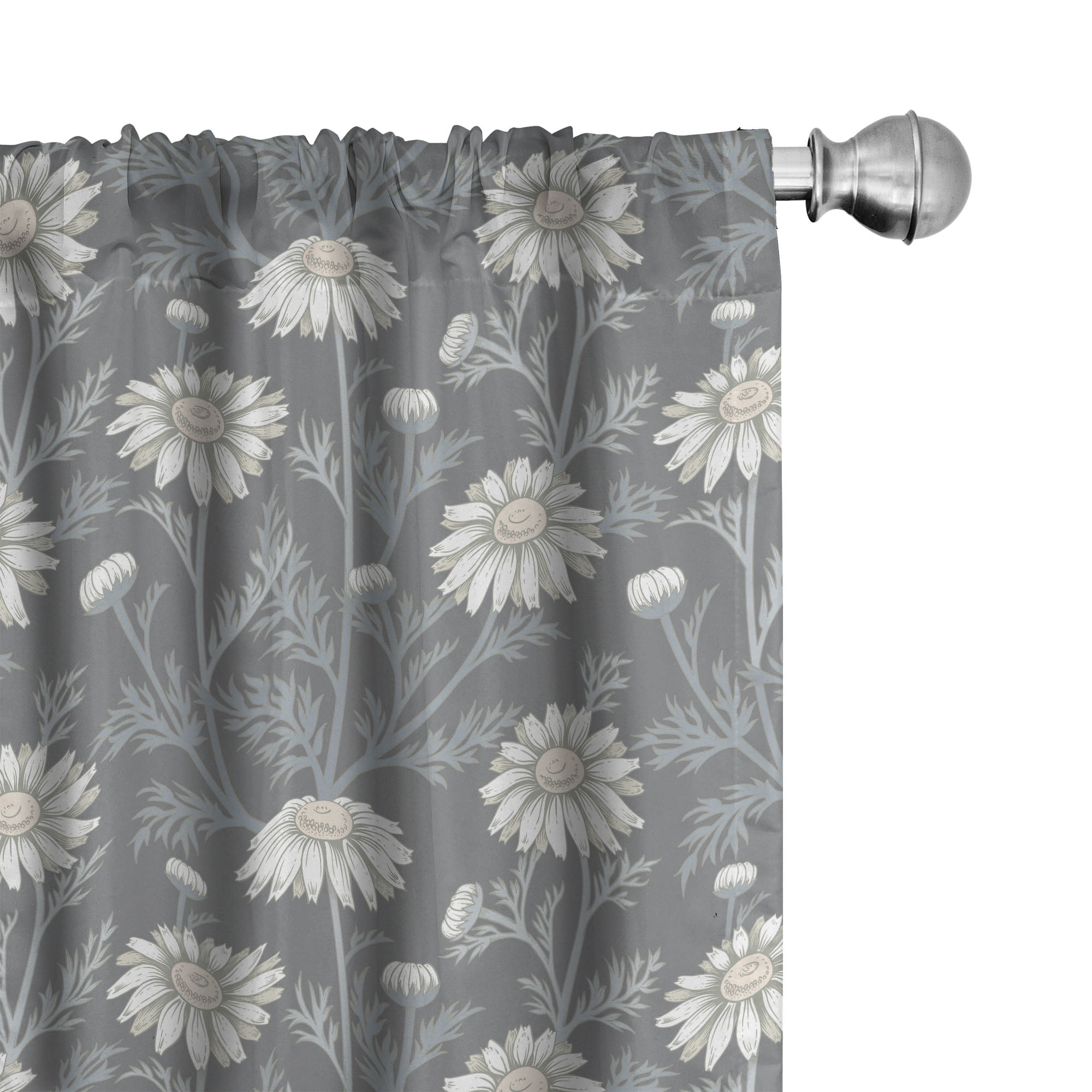 Ambesonne Floral Curtains, Daisy Petals Gardening, Pair of 28"x95 ...