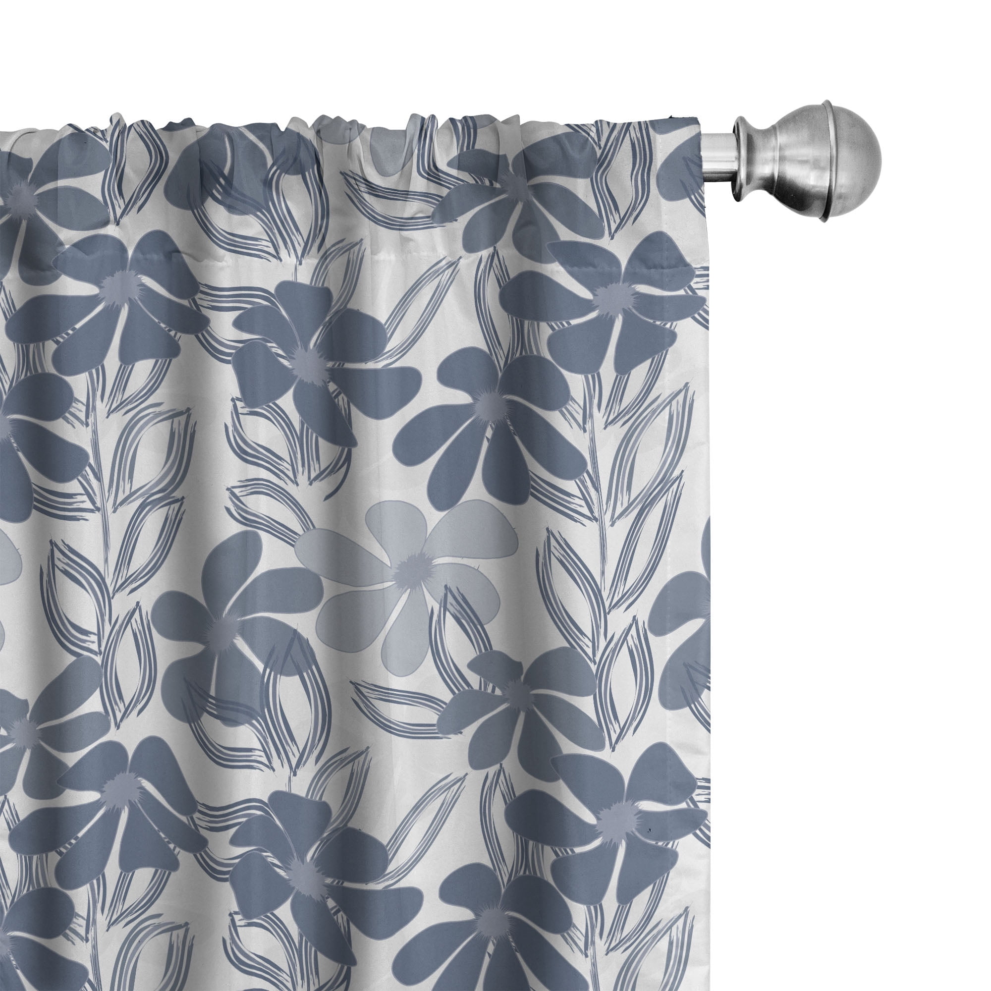 Ambesonne Floral Curtains, Pastel Colors with Leaves, Pair of 28"x84 ...