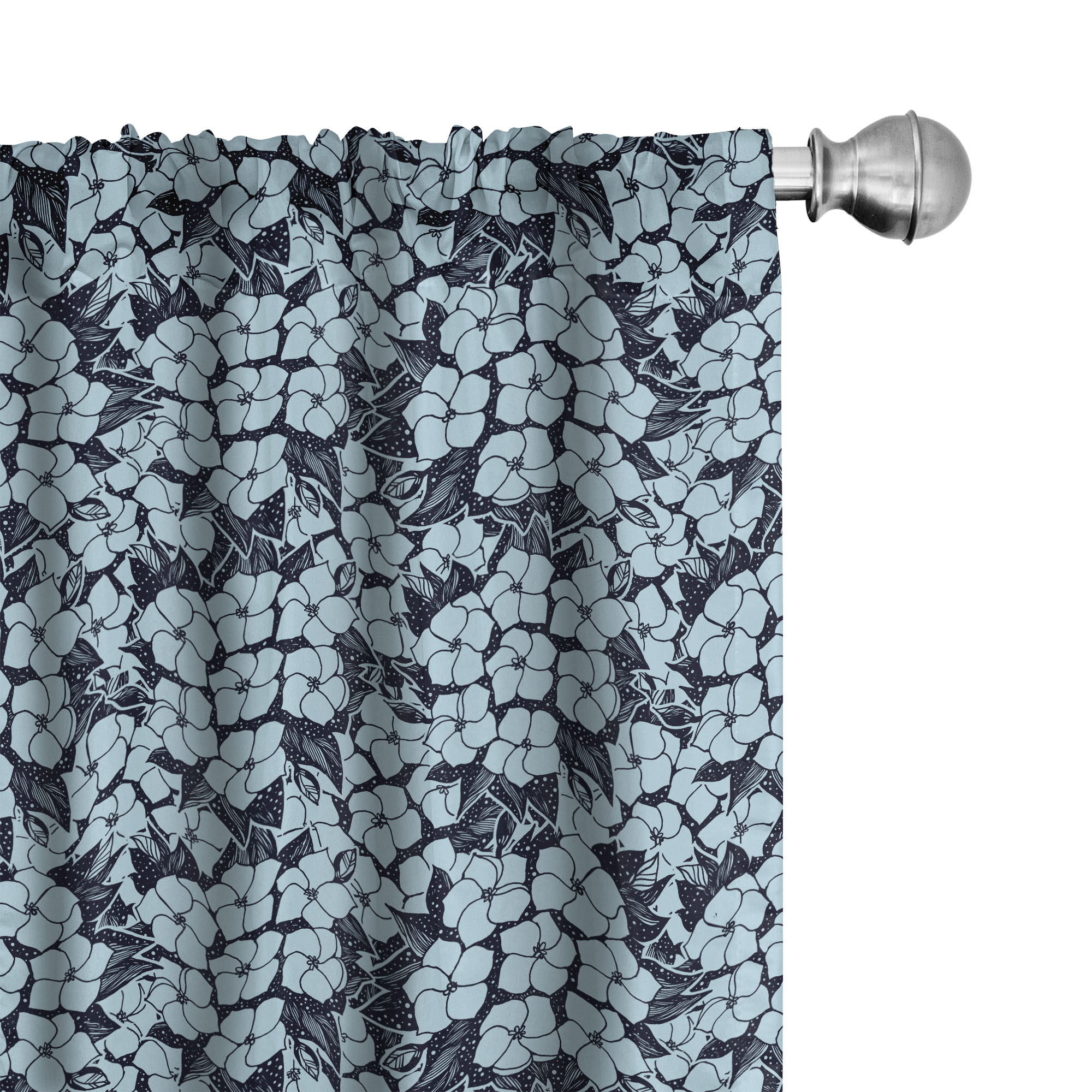 Ambesonne Floral Curtains, Top View Hydrangea Flowers, Pair of 28"x84 ...