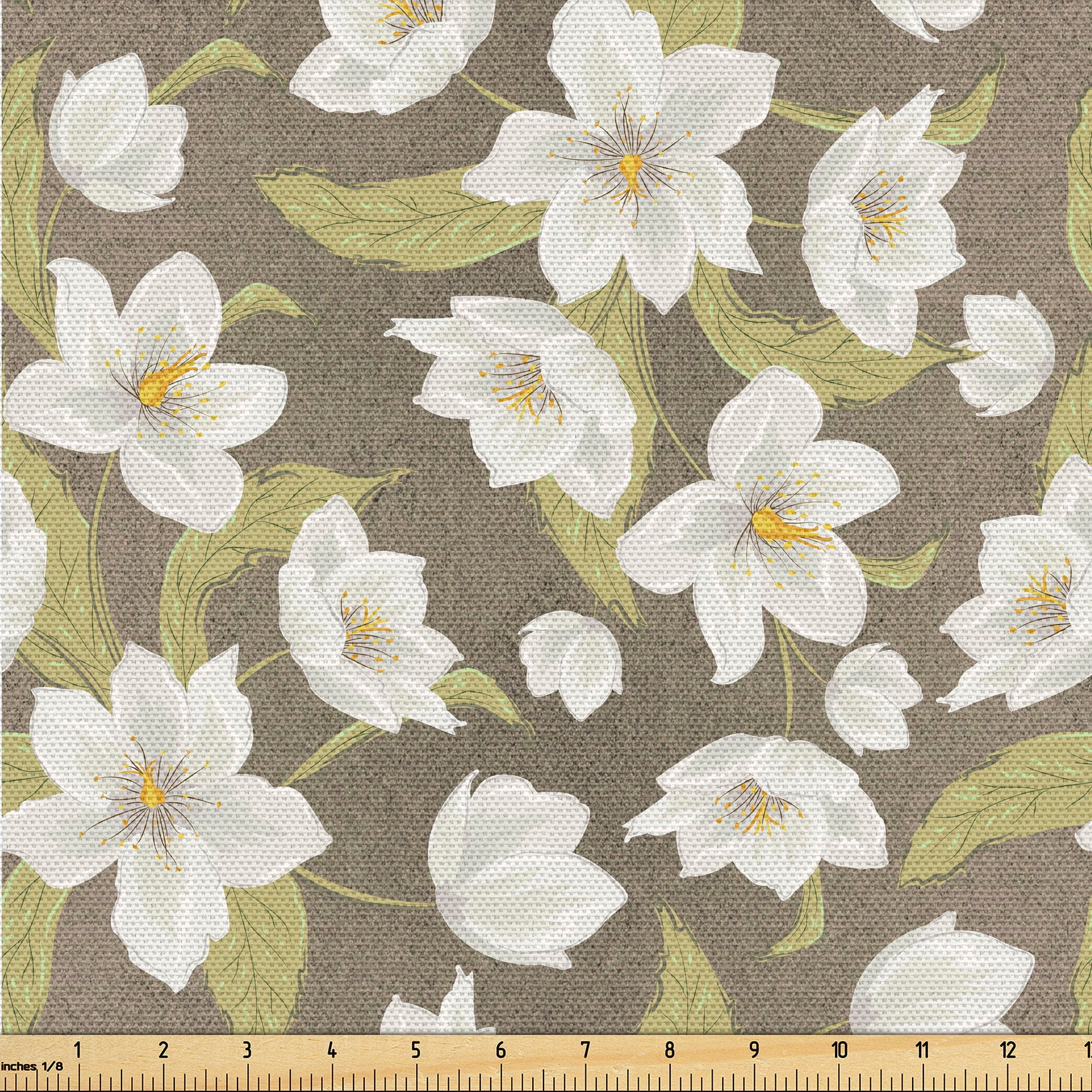 Ambesonne Floral Design Fabric by the Yard Upholstery, Blooming ...