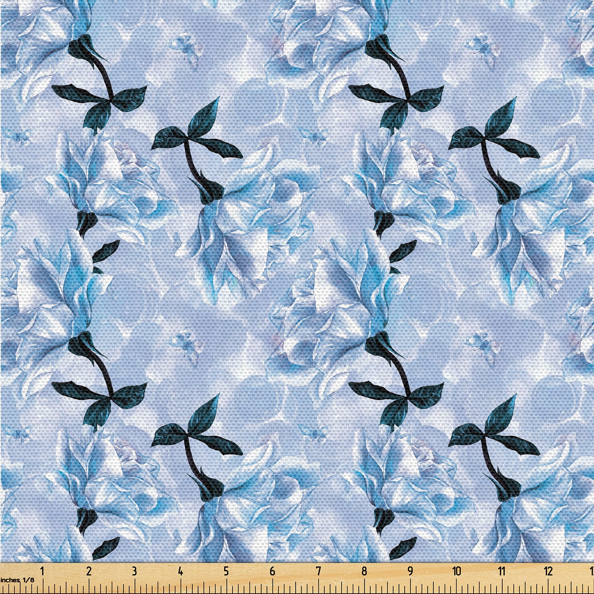 Ambesonne Floral Design Fabric by the Yard Upholstery, Dreamy Blooms ...