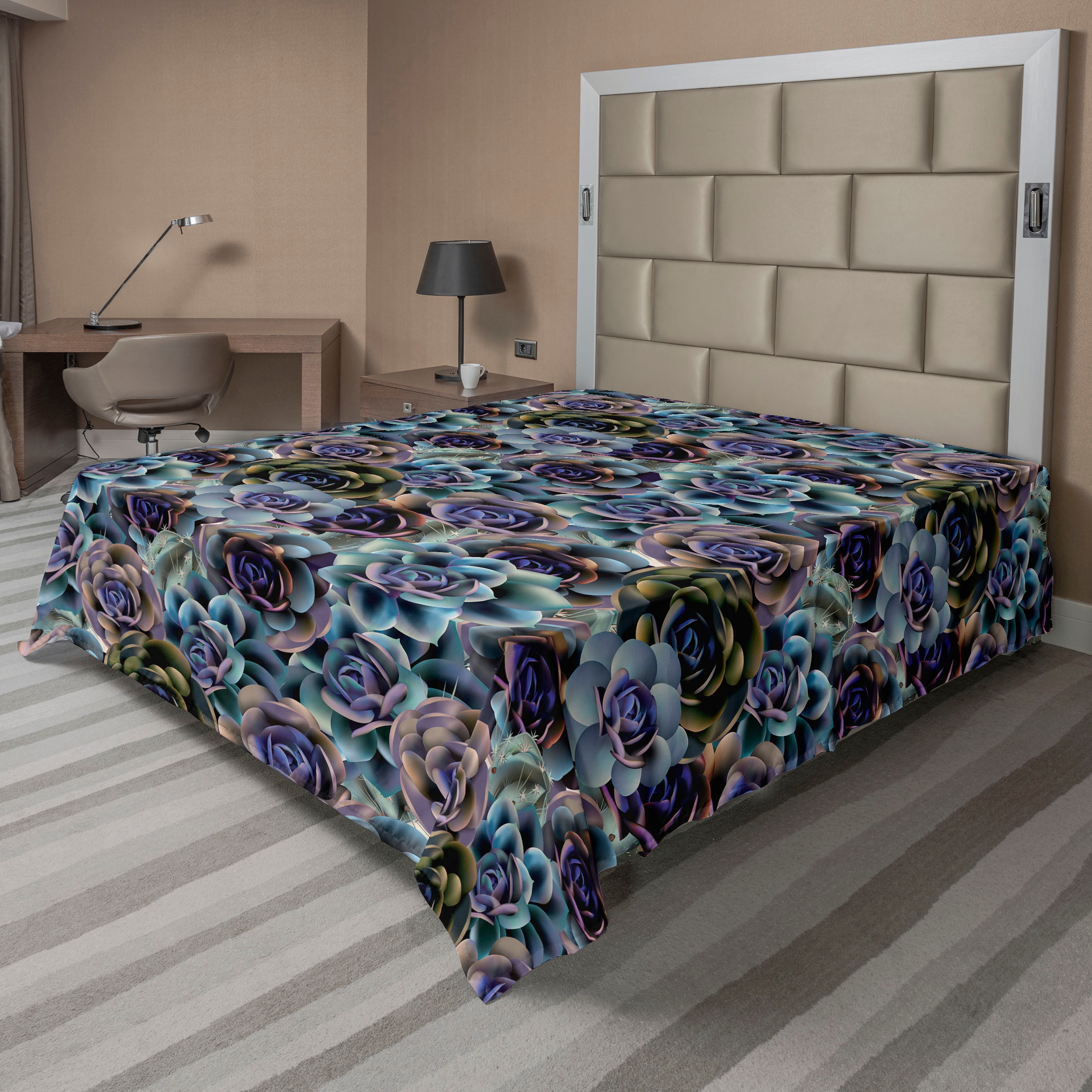 Ambesonne Floral Design Flat Bedding Sheet Soft Top Sheet, Cactus ...