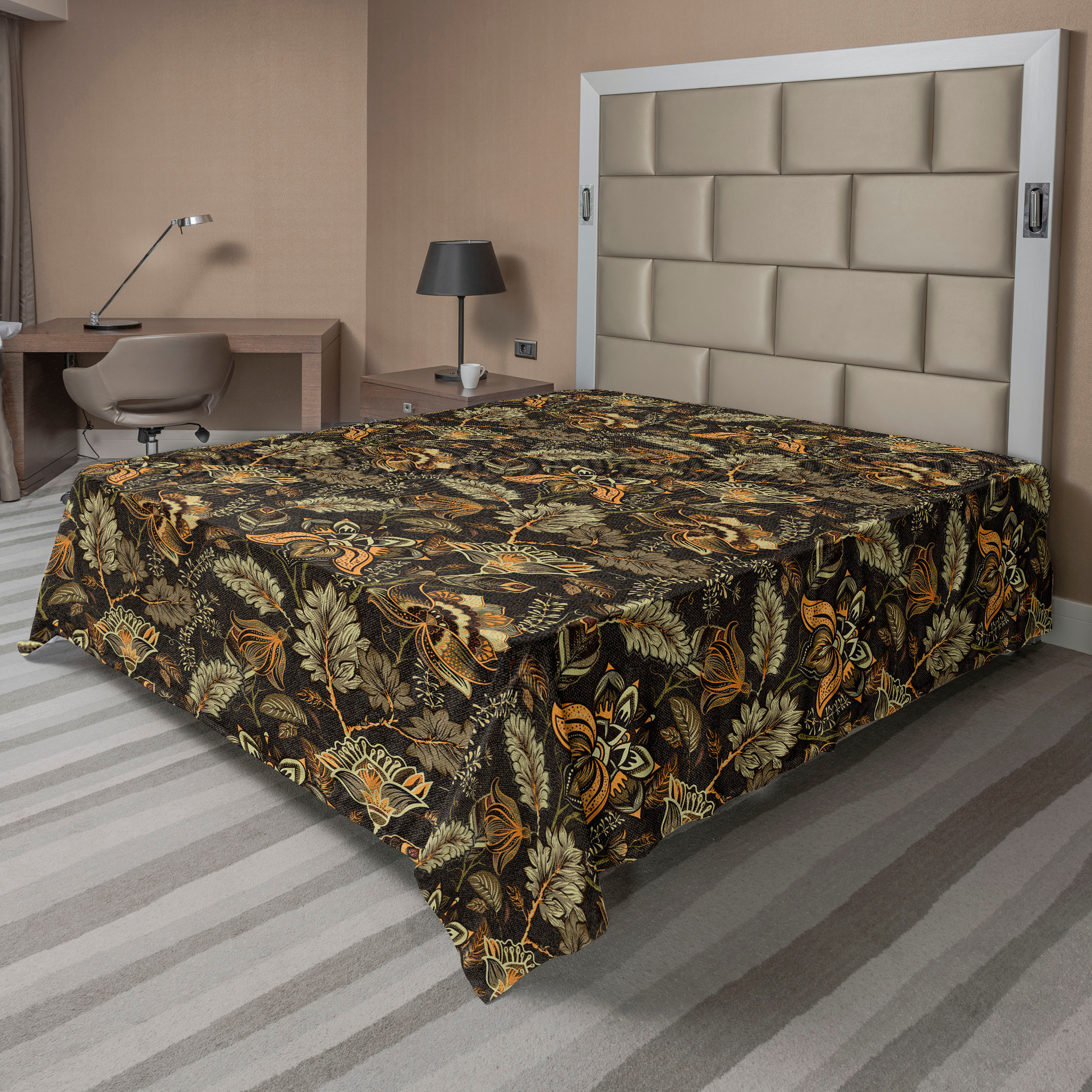 Ambesonne Floral Design Flat Bedding Sheet Soft Top Sheet, Paisley ...