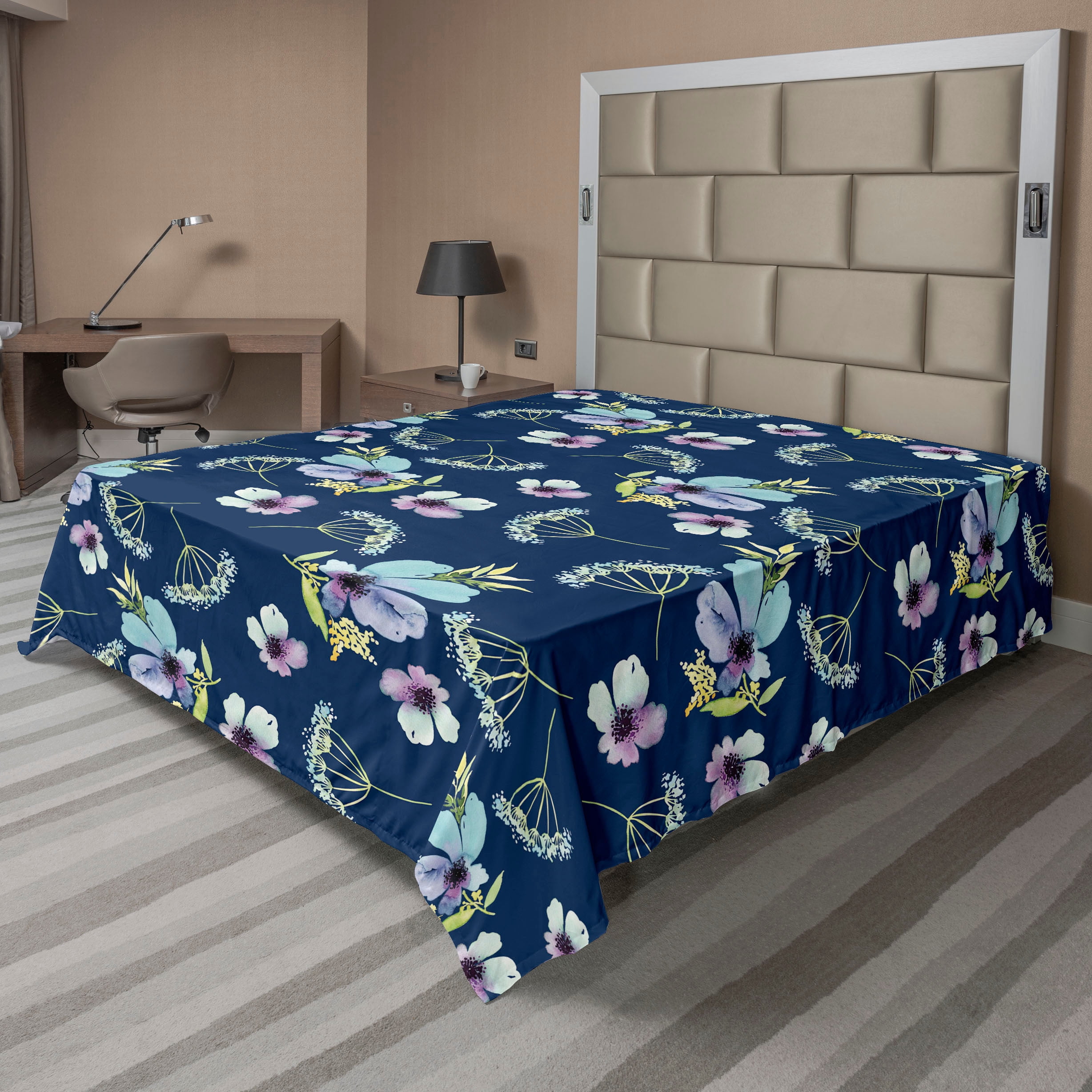 Ambesonne Floral Design Flat Bedding Sheet Soft Top Sheet, Romance Aura ...