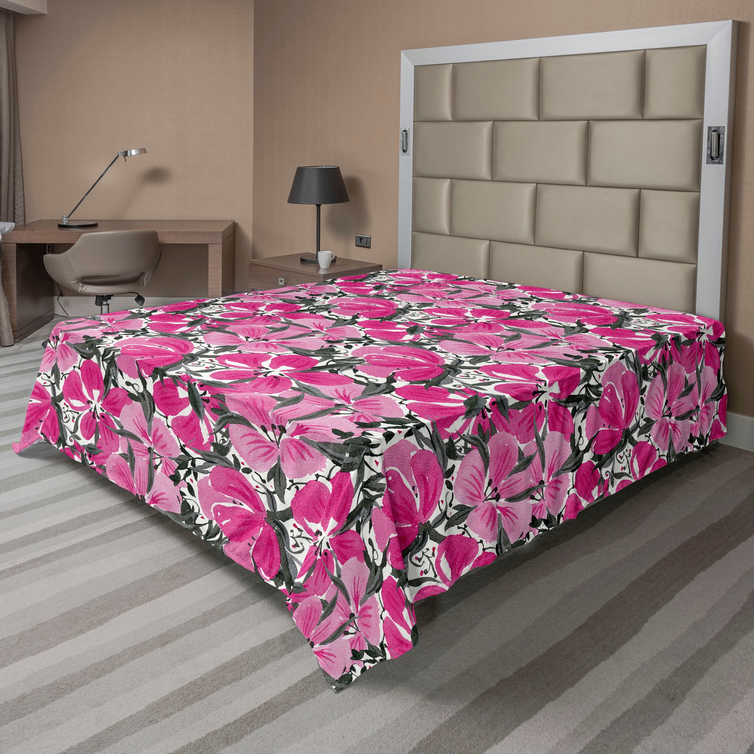 Ambesonne Floral Design Flat Bedding Sheet Soft Top Sheet, Springtime ...