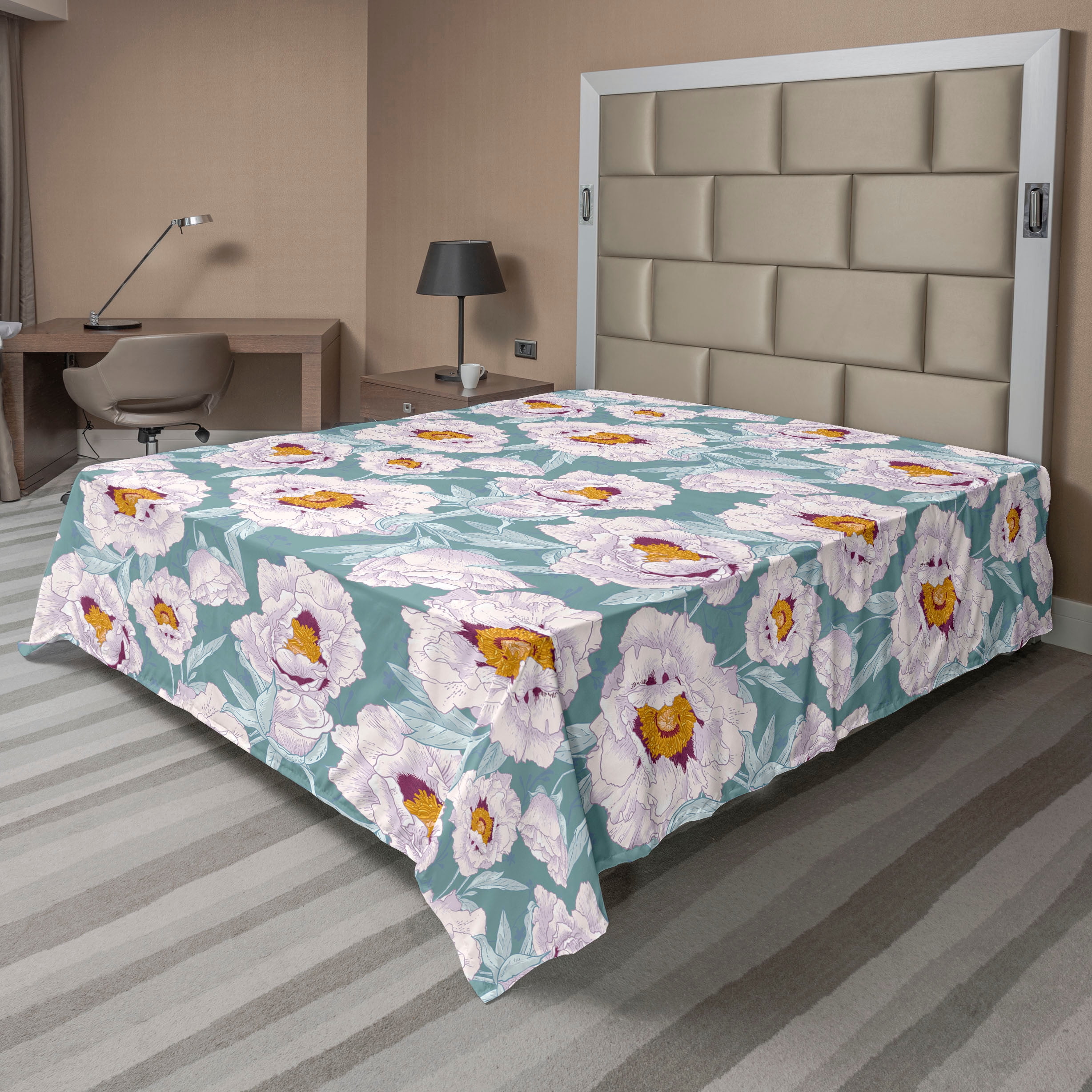Ambesonne Floral Design Flat Bedding Sheet Soft Top Sheet, Tropical ...