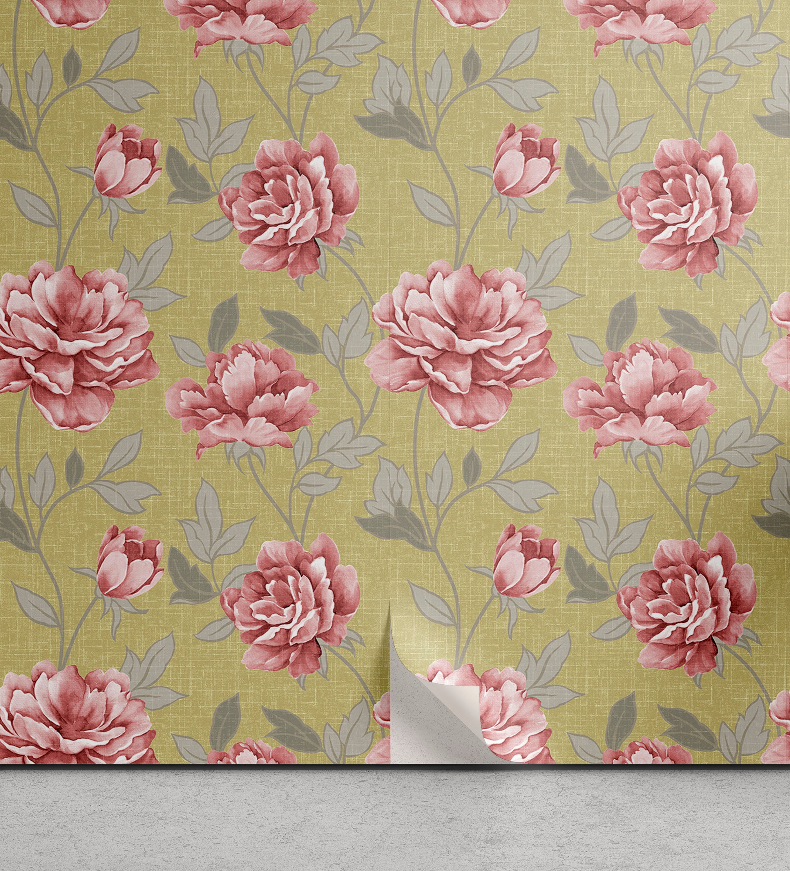 Ambesonne, Floral Design Peel & Stick Wallpaper for Home, Art Flowers ...
