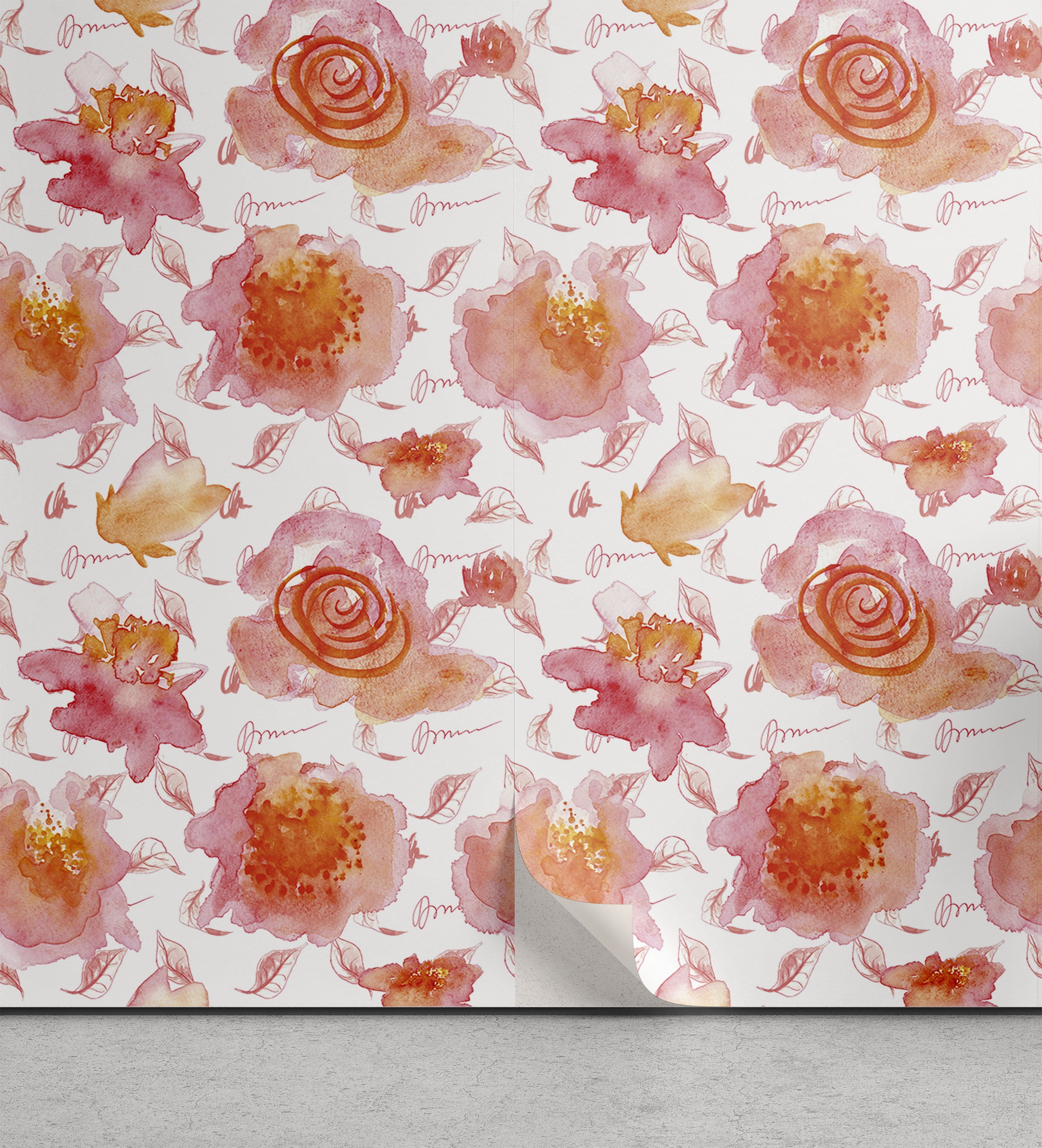 Ambesonne Floral Design Peel & Stick Wallpaper for Home, Autumn Flowers ...