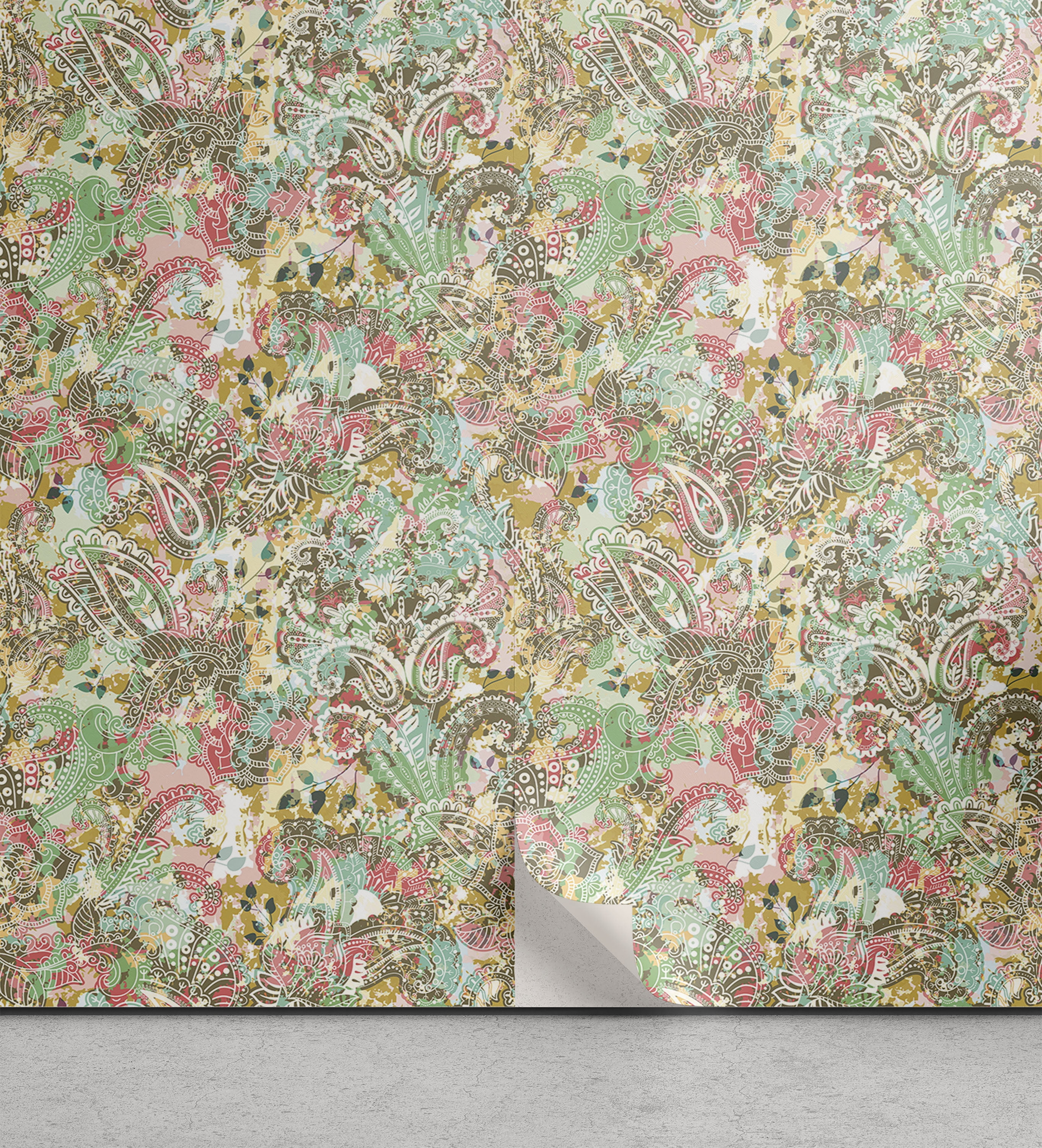 Ambesonne Floral Design Peel & Stick Wallpaper for Home, Colorful ...