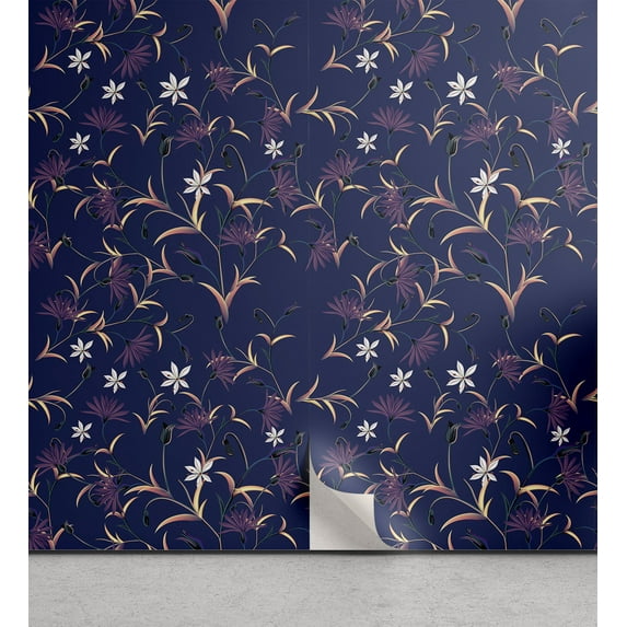 Ambesonne Floral Design Peel & Stick Wallpaper for Home, Japan Leafy ...