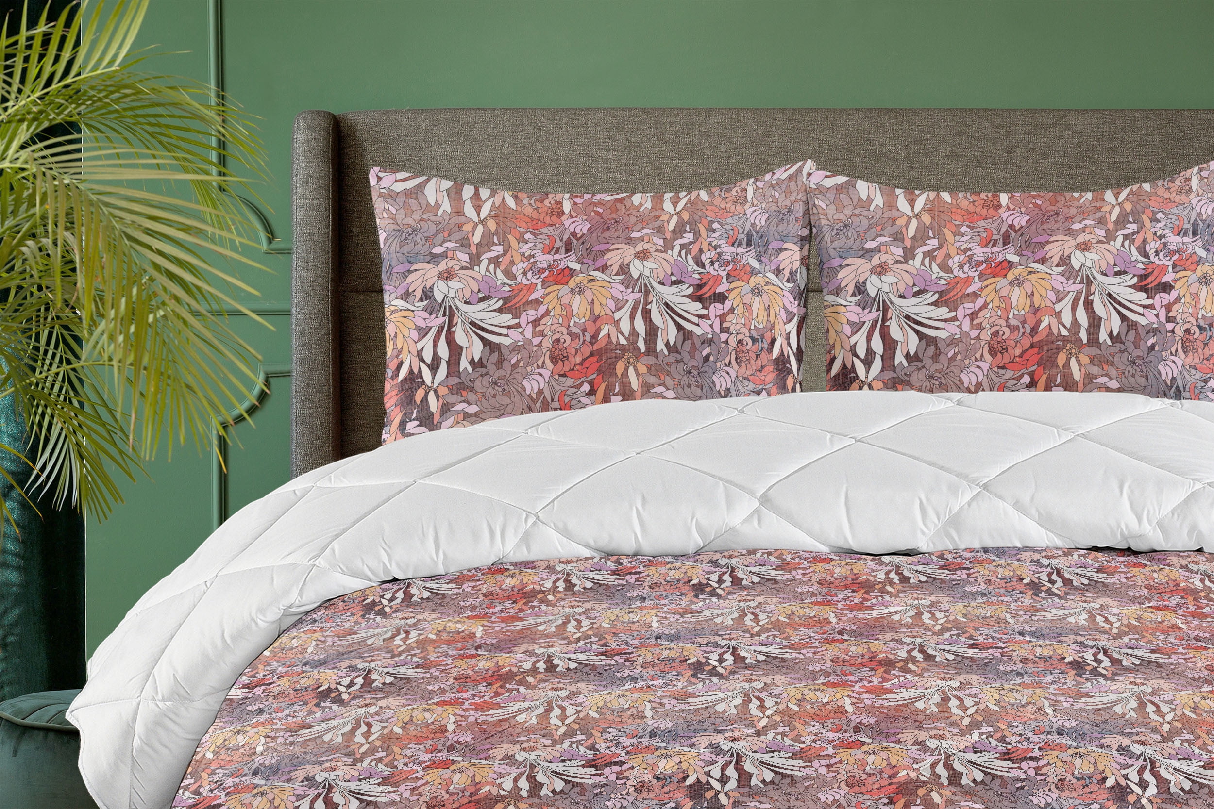 Ambesonne Floral Down Alternative Quilt Comforter, Vintage Wild Aster ...
