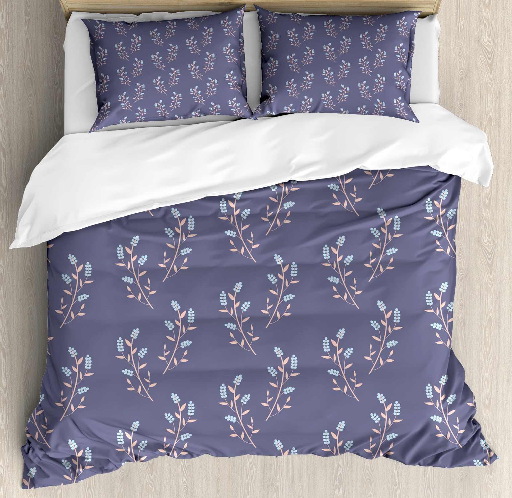 Ambesonne Floral Duvet Cover Sets, Springy Berry Fruit Twigs, 2-Queen ...