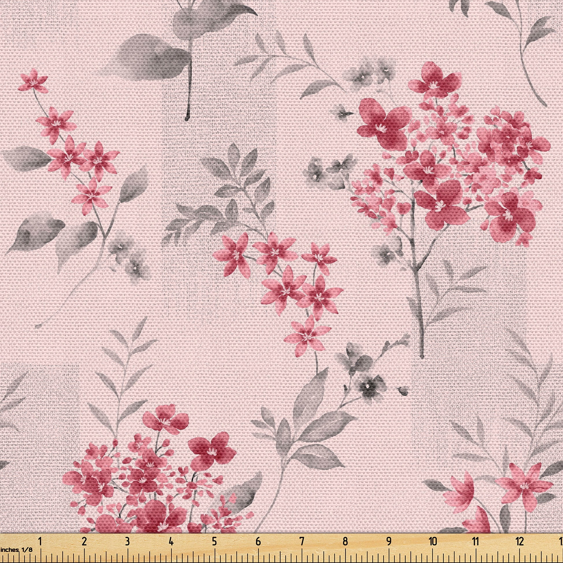 Ambesonne Floral Fabric by the Yard, Asian Winter Flower Pattern, 3 ...