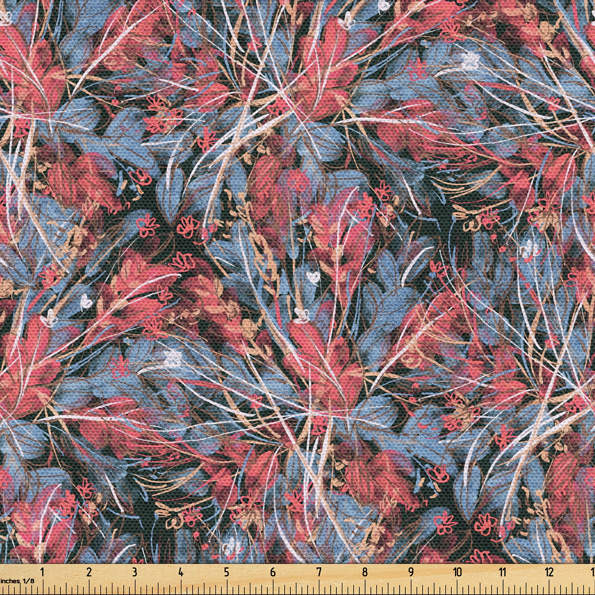 Ambesonne Floral Fabric by the Yard Upholstery, Scattered Spring ...