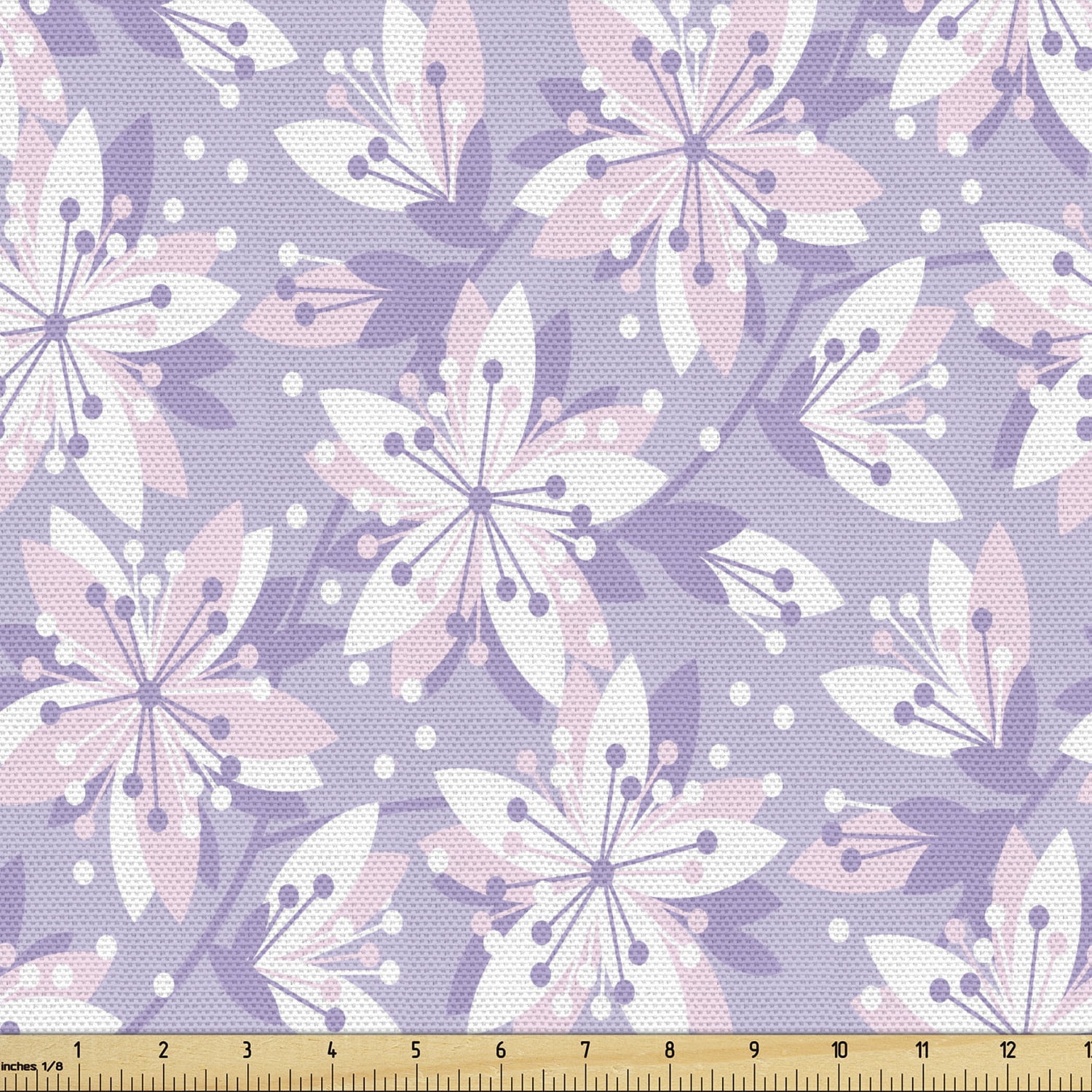 Ambesonne Floral Fabric by the Yard Upholstery, Abstract Spring Flower ...