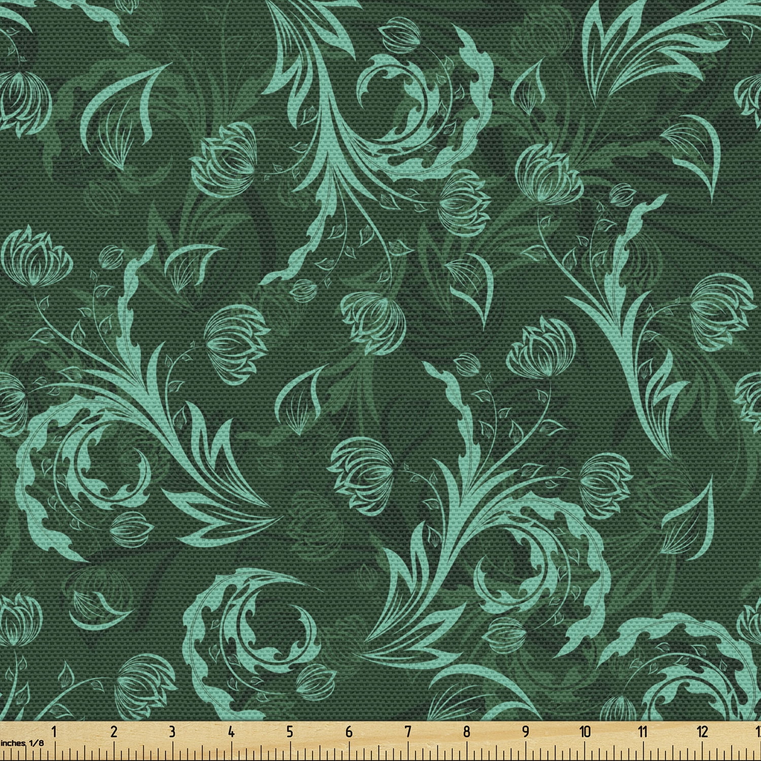 Ambesonne Floral Fabric by the Yard Upholstery, Blossoming Vivid Nature ...