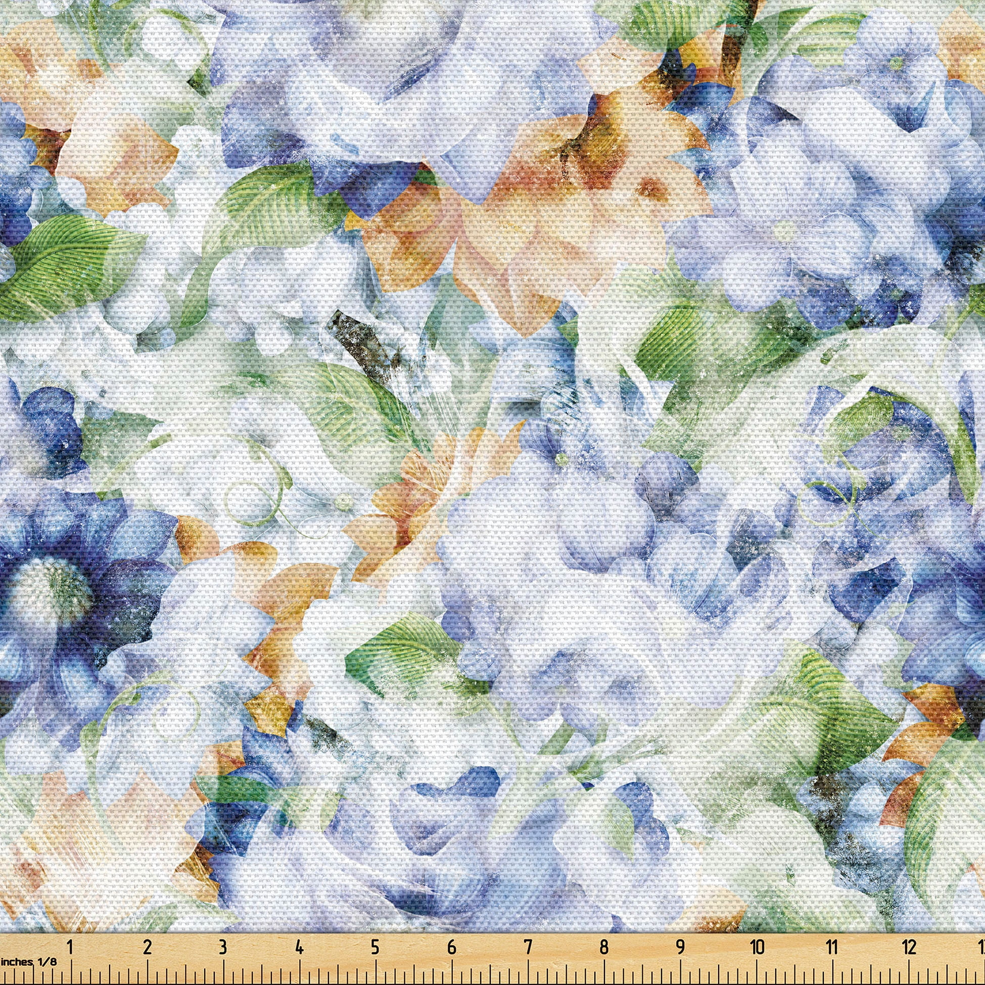 Ambesonne Floral Fabric by the Yard Upholstery, Blurry Abstract Autumn ...