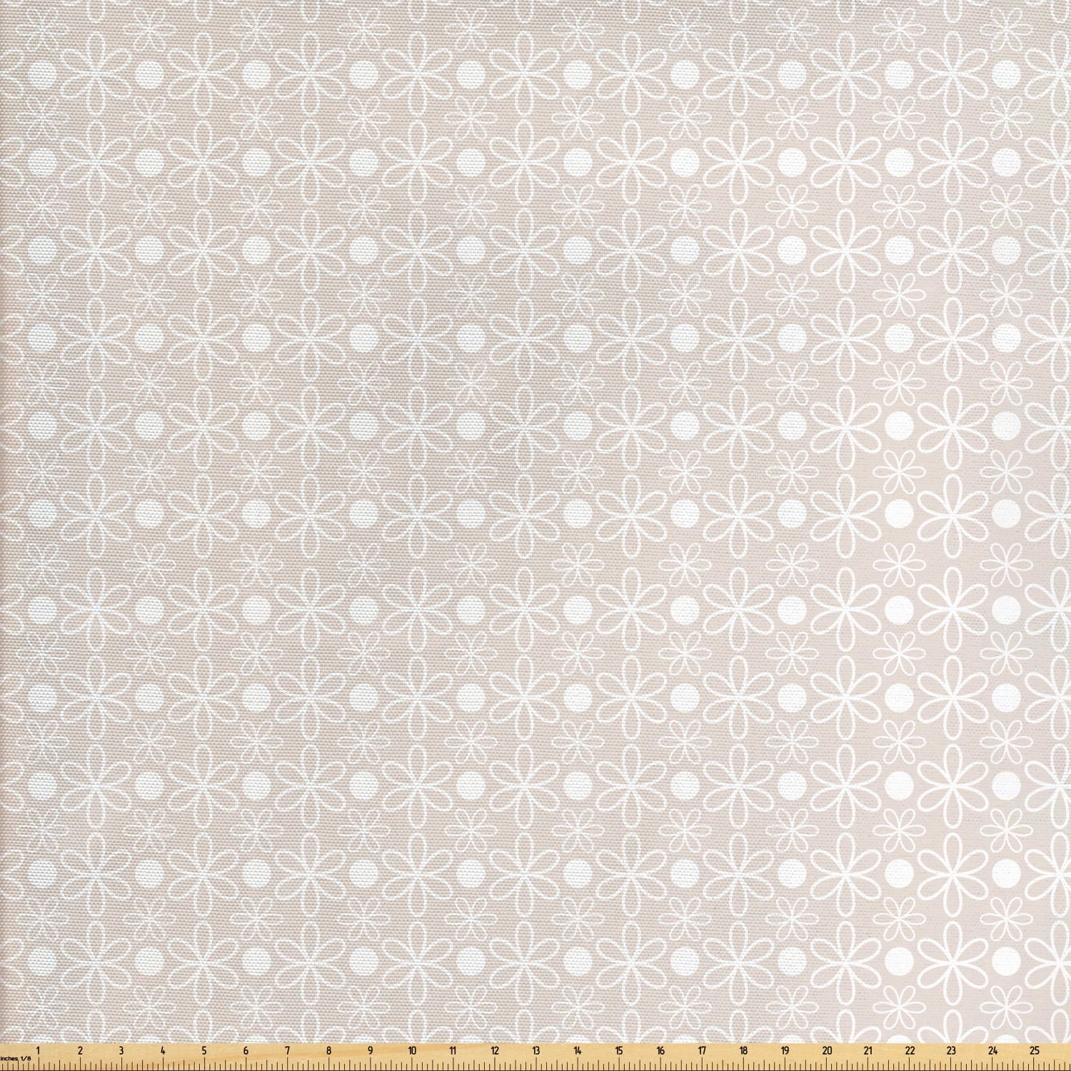 Ambesonne Floral Fabric by the Yard Upholstery, Pastel Flowers and Dots ...