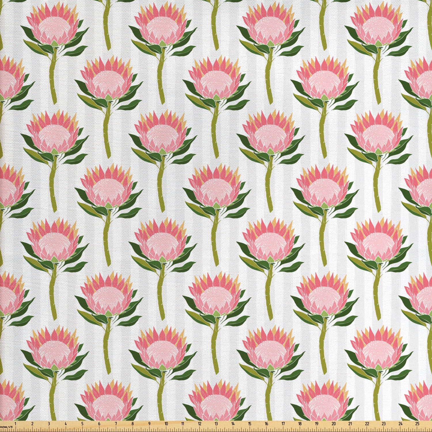 Ambesonne Floral Fabric by the Yard Upholstery, Protea Flowers Garden ...