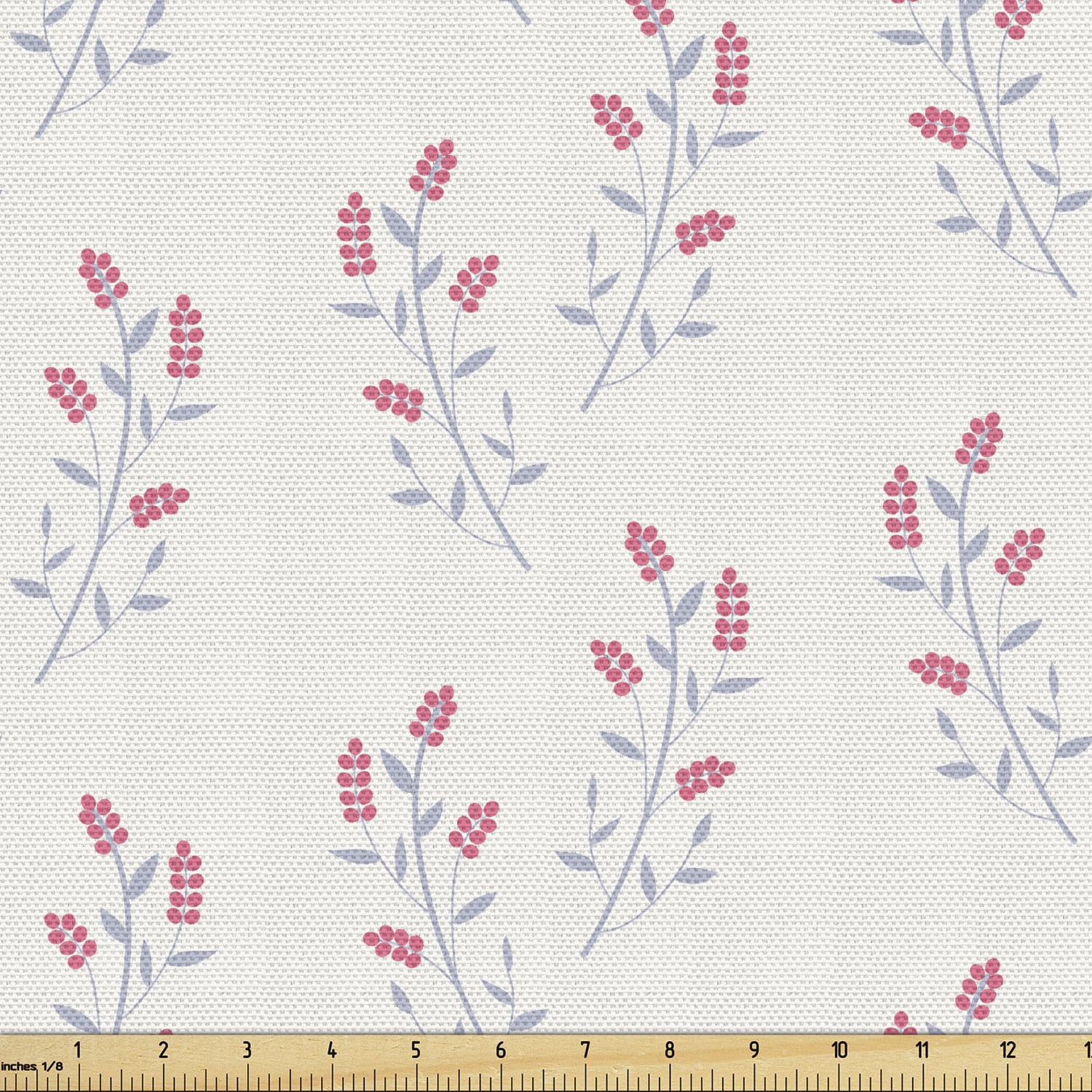 Ambesonne Floral Fabric by the Yard Upholstery, Soft Colored Berry ...