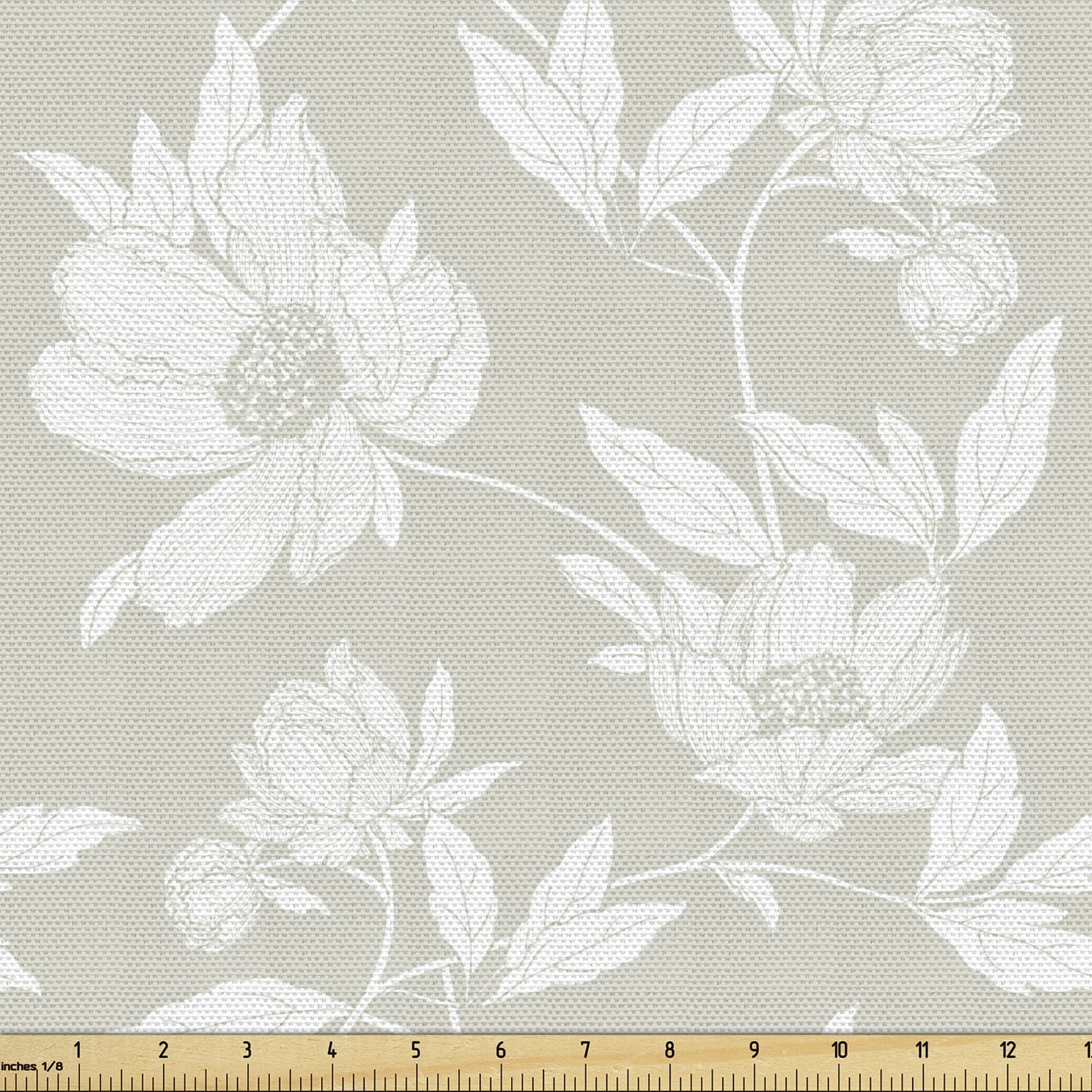 Ambesonne Floral Fabric by the Yard Upholstery, Soft Toned Flower ...