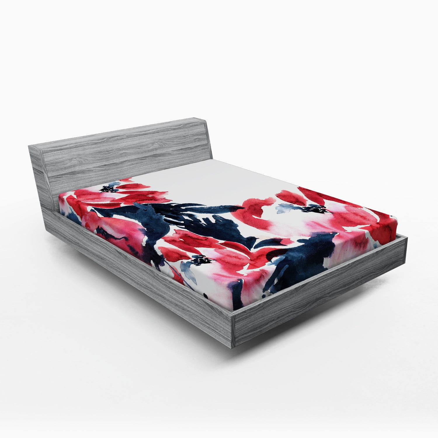 Ambesonne Floral Fitted Sheet, Peonies Spring Inspired, Queen Size ...