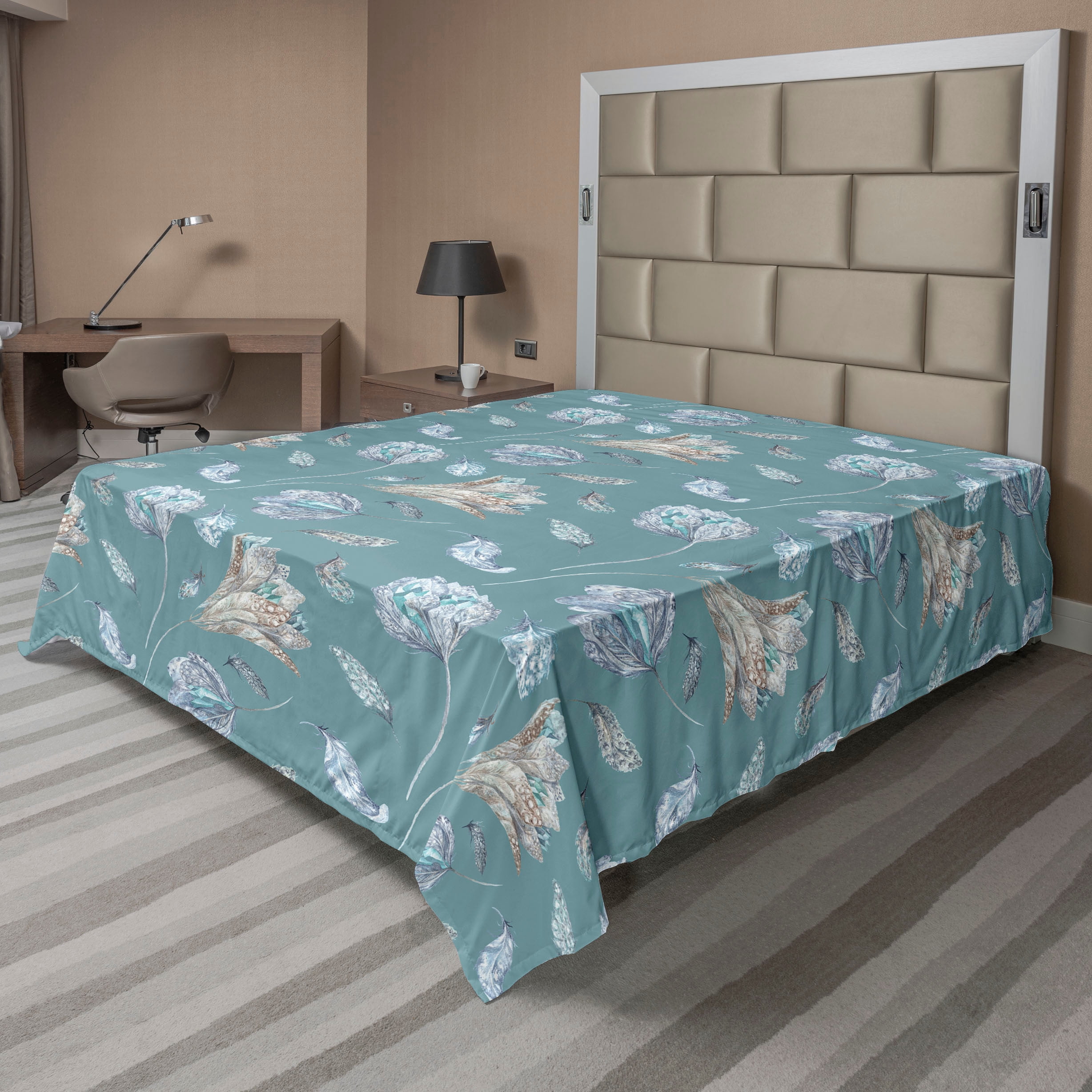 Ambesonne Floral Flat Bedding Sheet Soft Top Sheet, Boho Watercolor ...