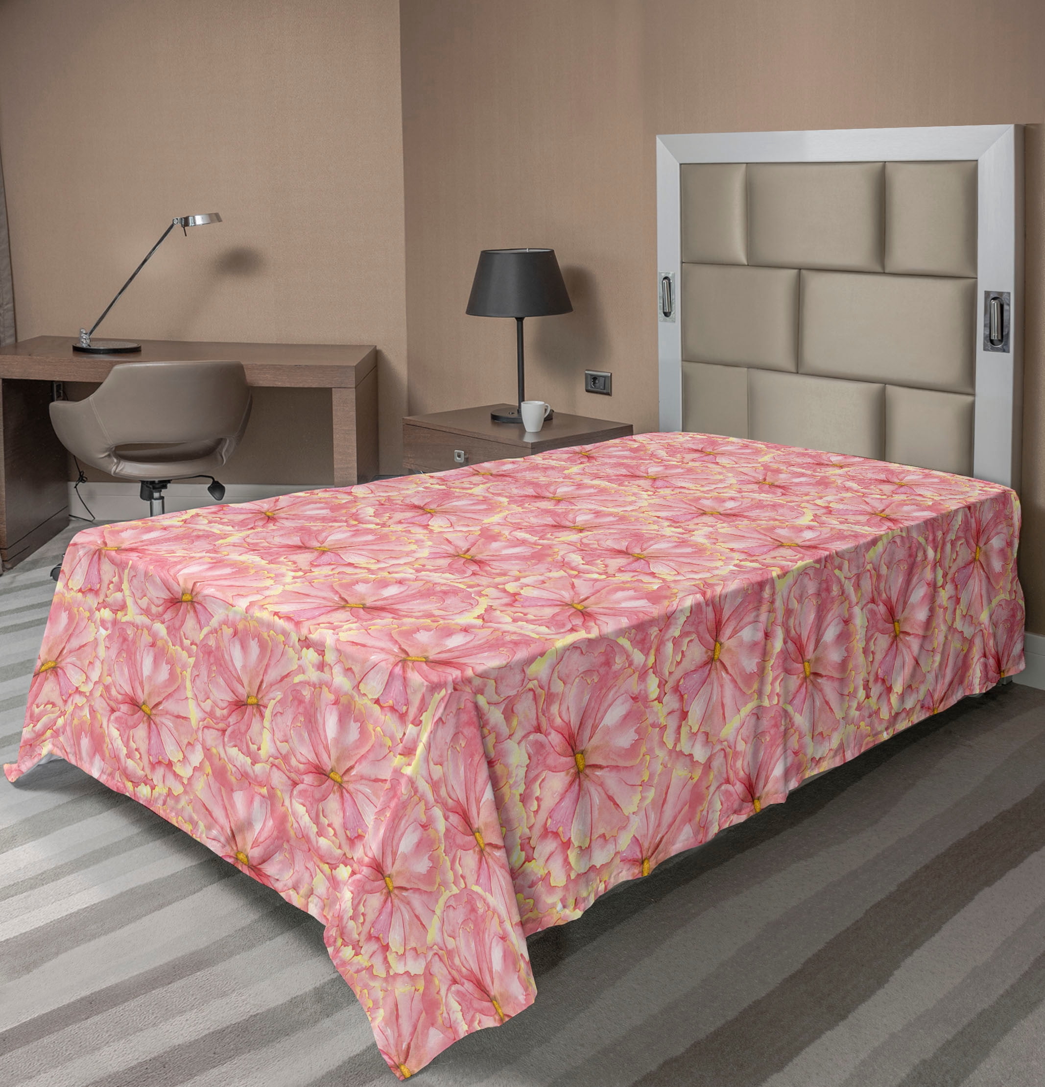 Ambesonne Floral Flat Bedding Sheet Soft Top Sheet, California Golden ...