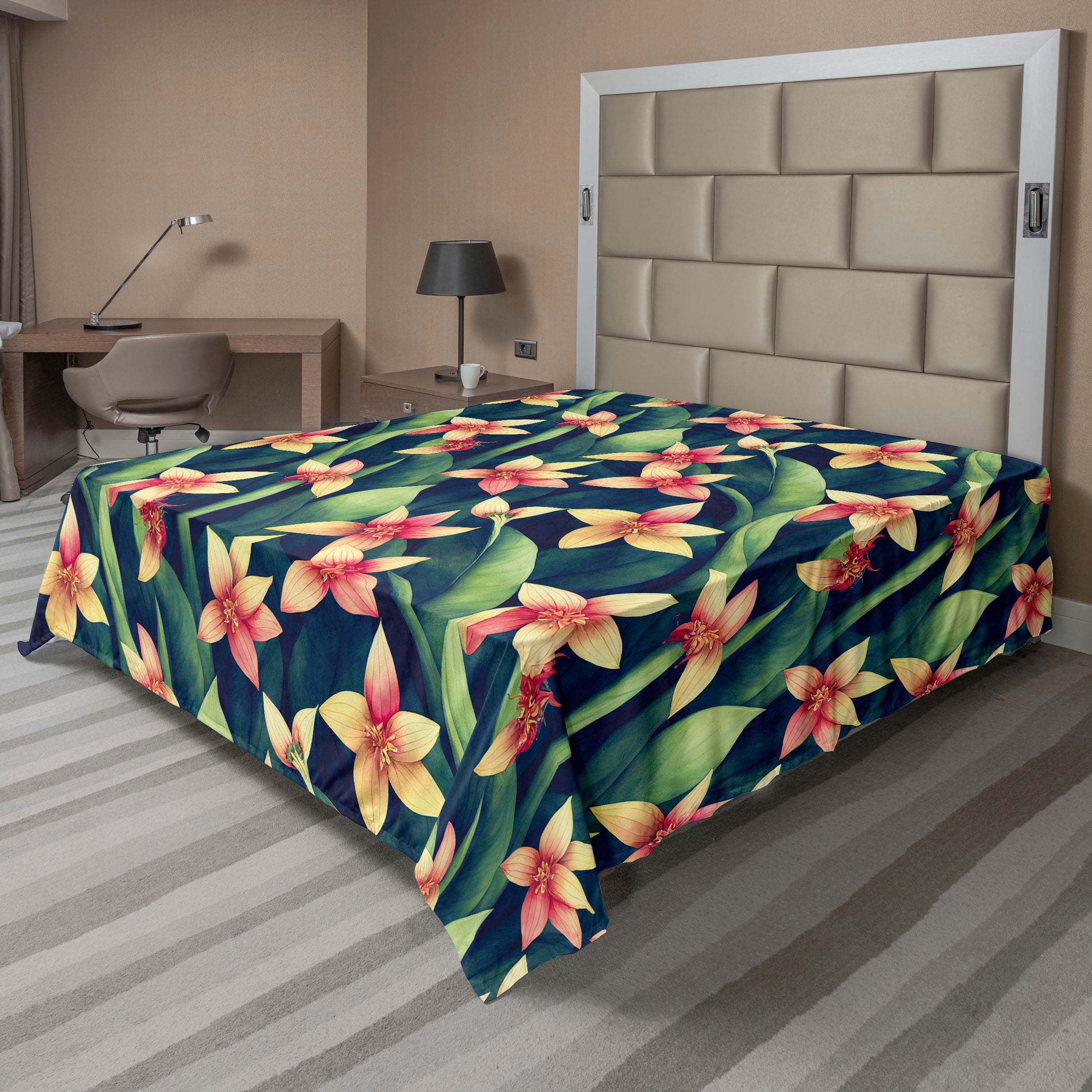 Ambesonne Floral Flat Bedding Sheet Soft Top Sheet, Carnivorous Exotic ...