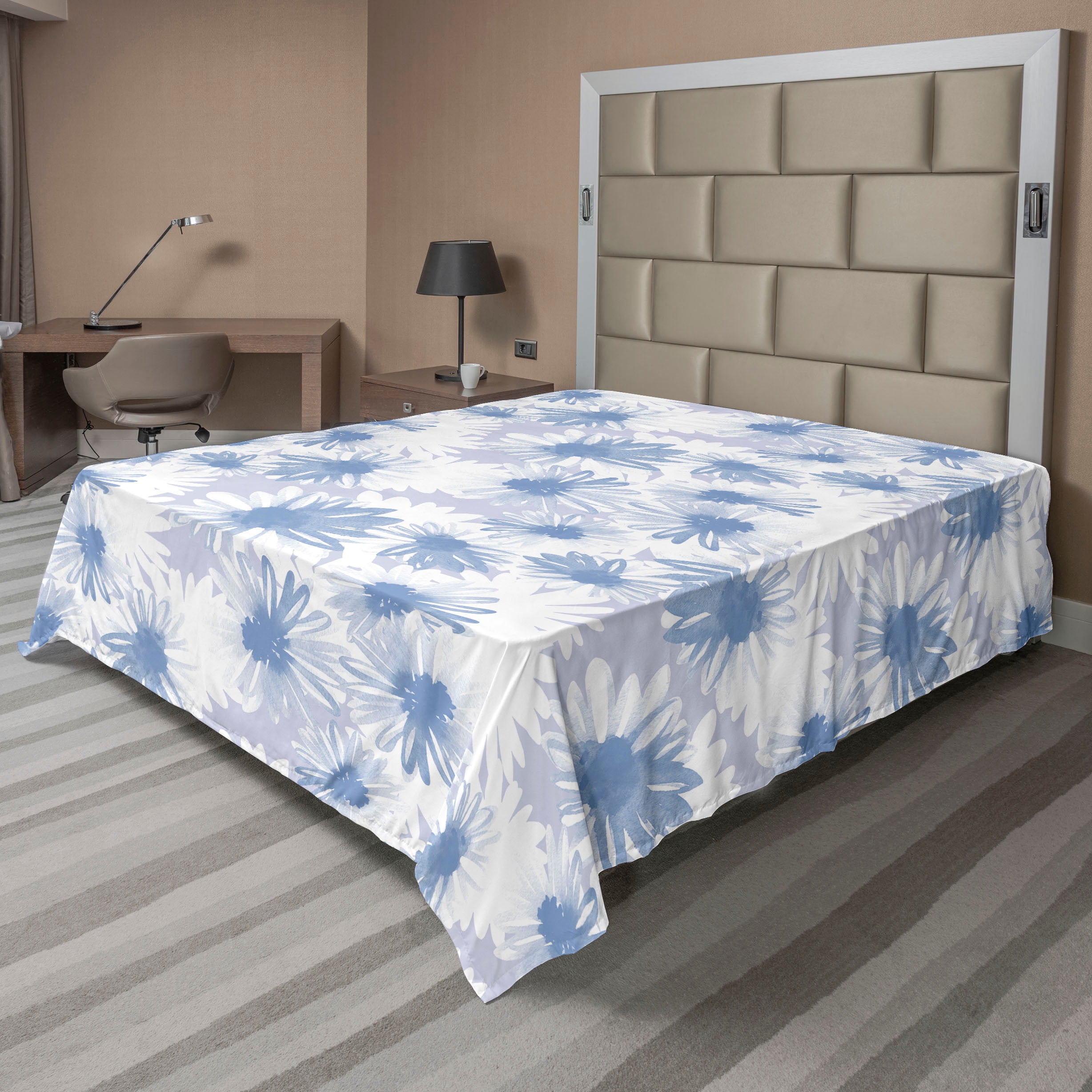 Ambesonne Floral Flat Bedding Sheet Soft Top Sheet, Chamomile Petal ...