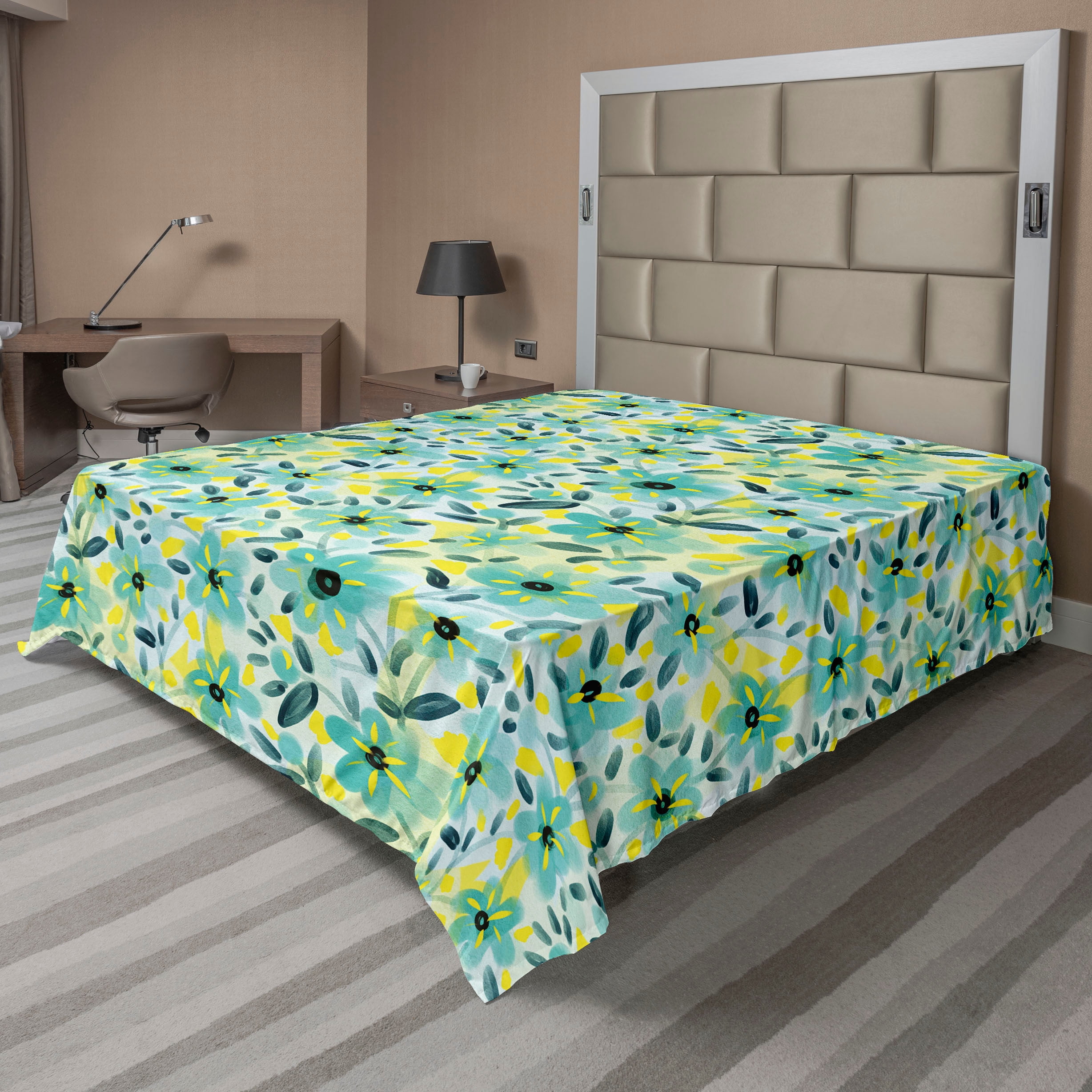 Ambesonne Floral Flat Bedding Sheet Soft Top Sheet, Flowers Digital ...